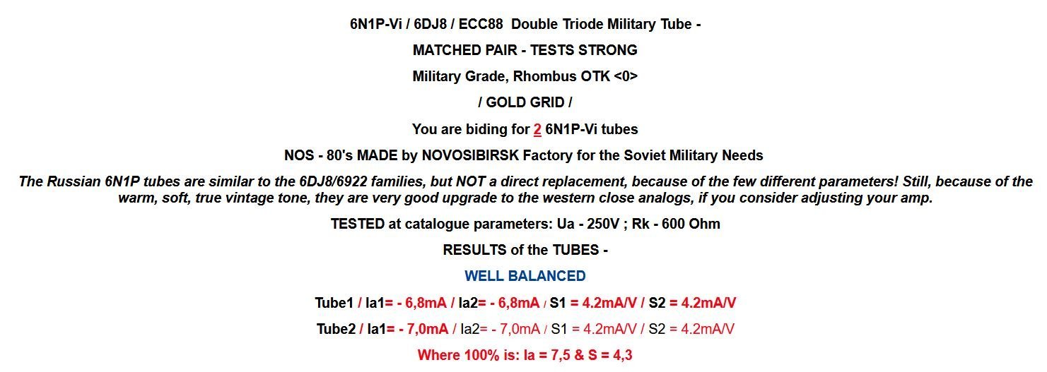 TUBES - 6N1P-EV / VI ; What's The Difference? - General Hi-Fi ...