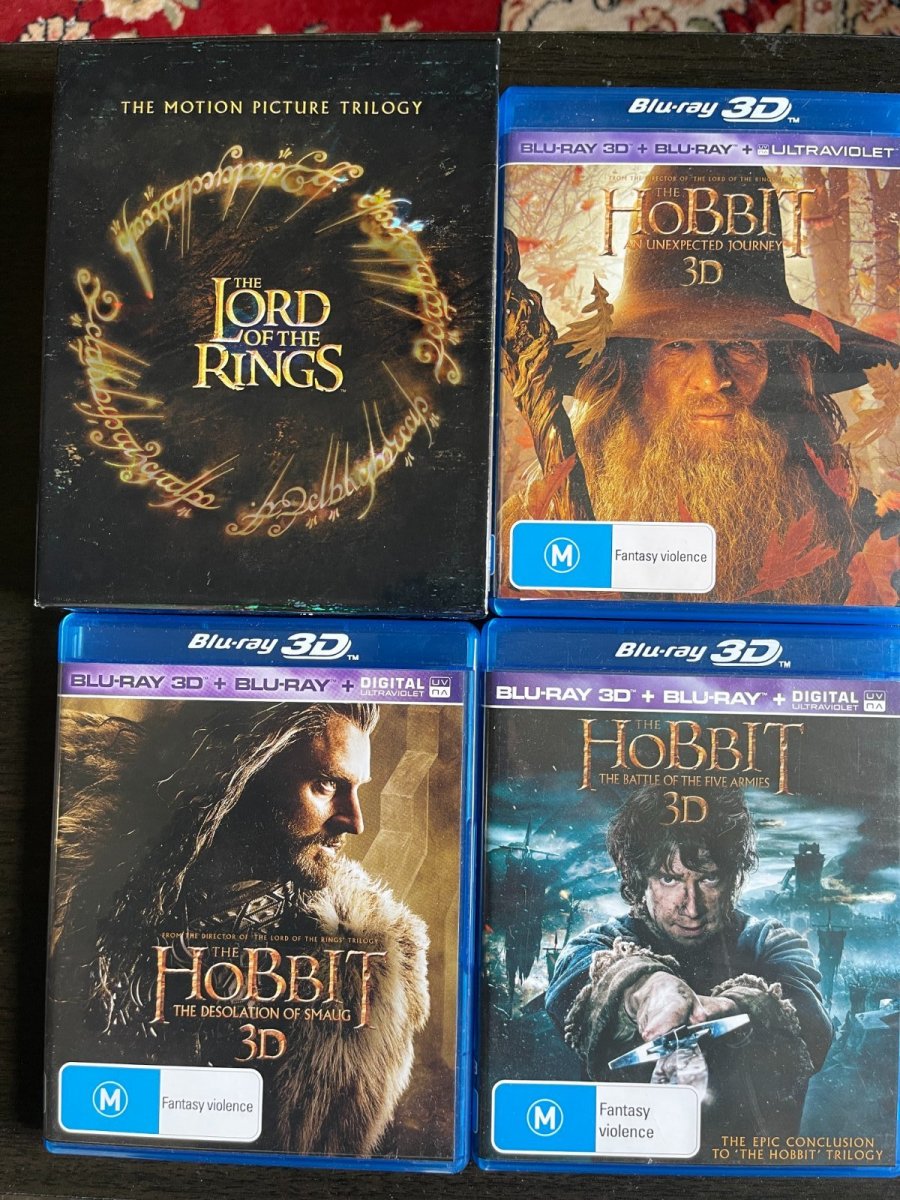 LOTR trilogy box set and Hobbitt collection in 3D |﻿ Vinyl, CD, and Blu-ray