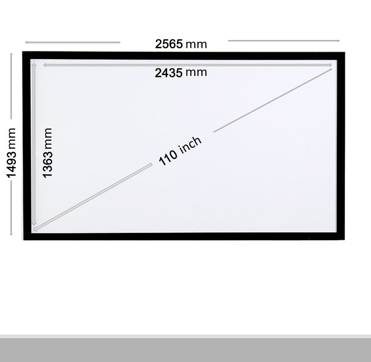 FS: Visualax 110 inch 16:9 high contrast projector screen grey ...