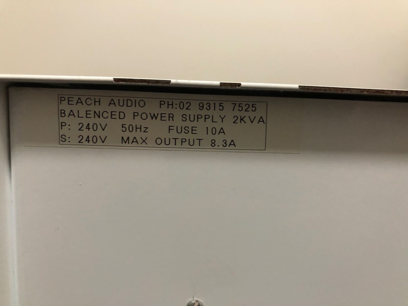 FS: Peach audio 2kva balanced power supply ( Balanced Isolation ...