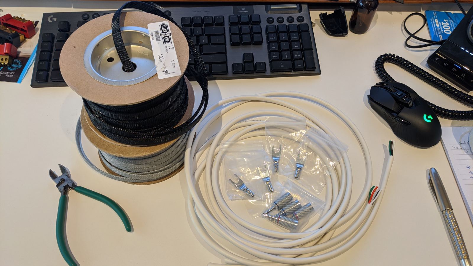 FS: Custom 1.5m - 3m Gold Stereo Phono Cable with Earth - Hi-Fi and ...