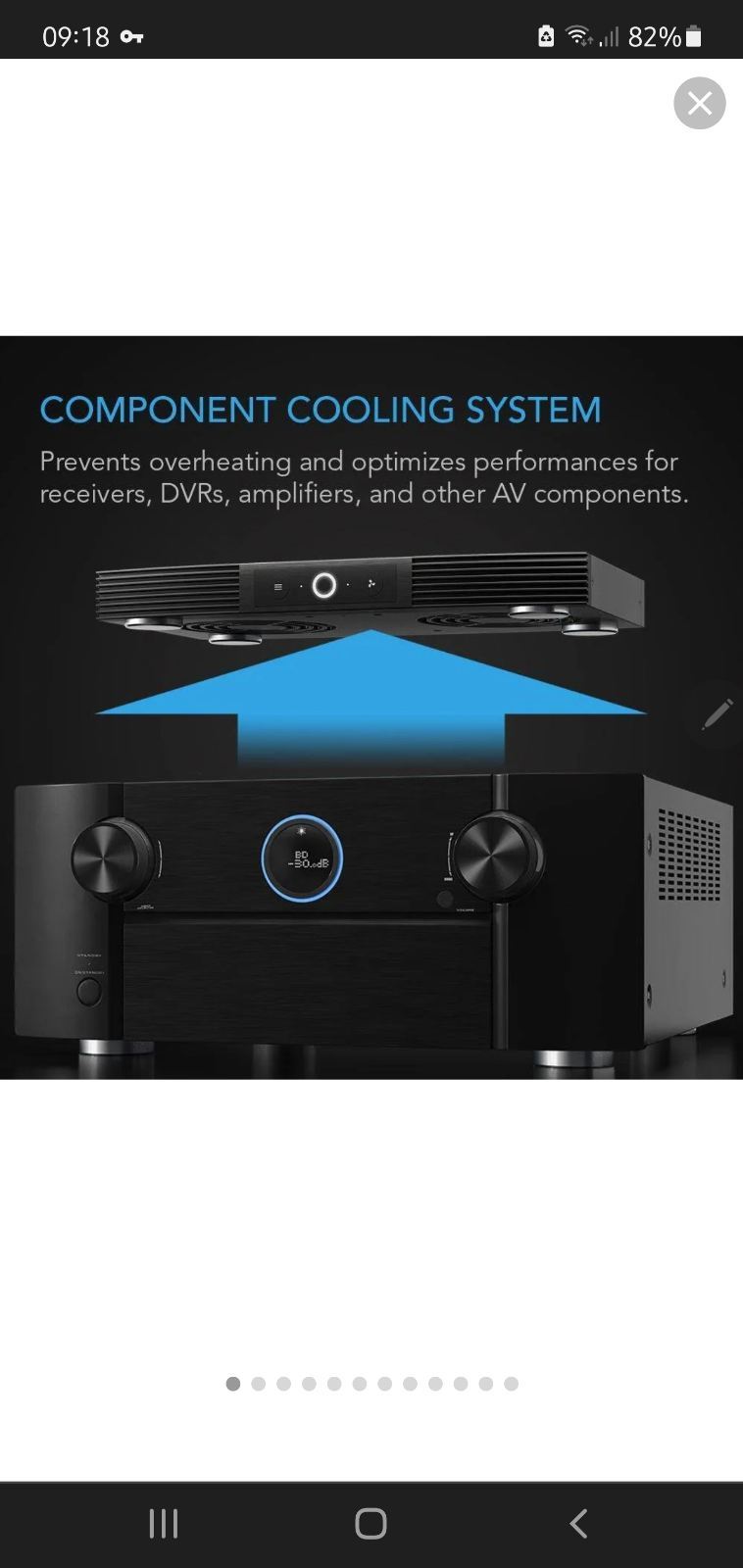 Aircom S8 Table Fan for AV components - Hi-Fi and Cinema Cables ...