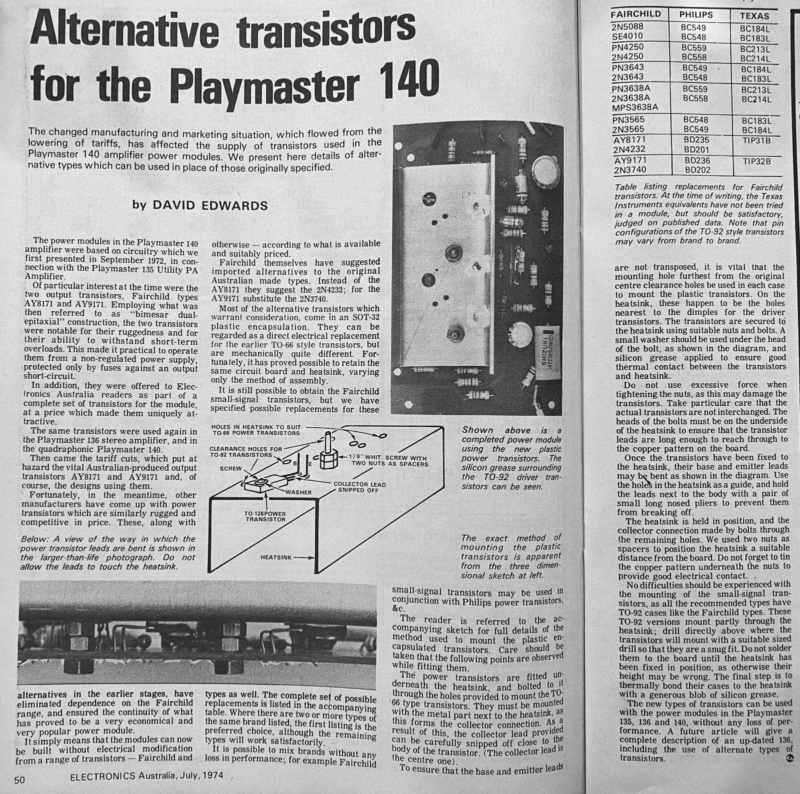 Electronics Australia Playmaster 136 amplifier - Does anyone have the magazine articles? - DIY ...
