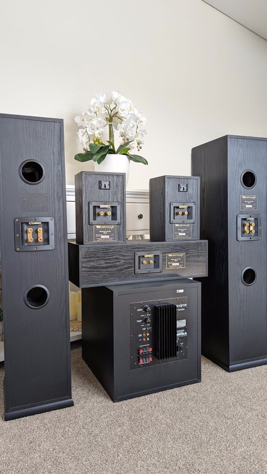 Whatmough Audiolabs Magnum speaker system with 10" Velodyne subwoofer. - Stereo, Home Cinema ...