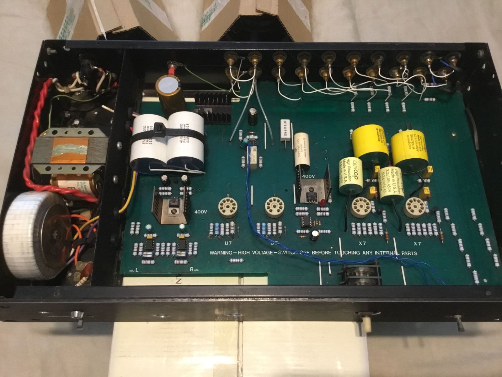 FVP 4 valve preamp, 6922 front end, 12at7 in phono, needs finishing ...