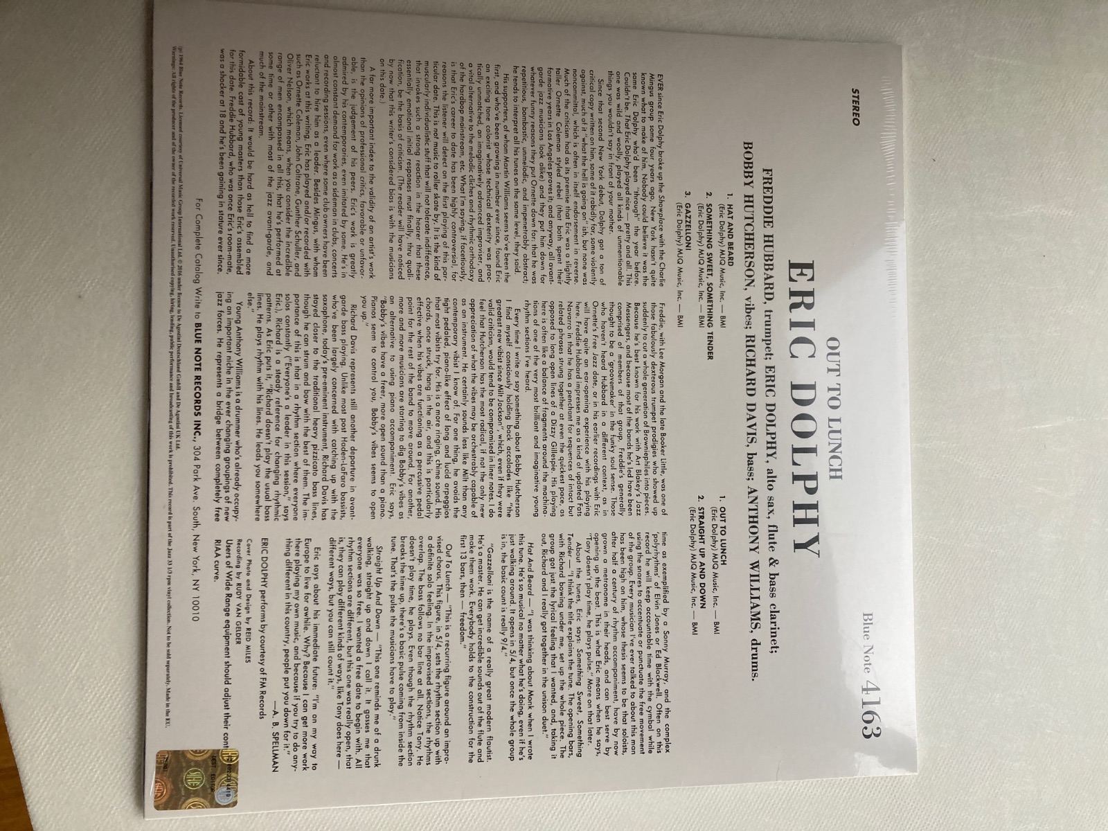 Eric Dolphy -Blue Note - Out to lunch. - Vinyl, CD, and Blu-ray - StereoNET