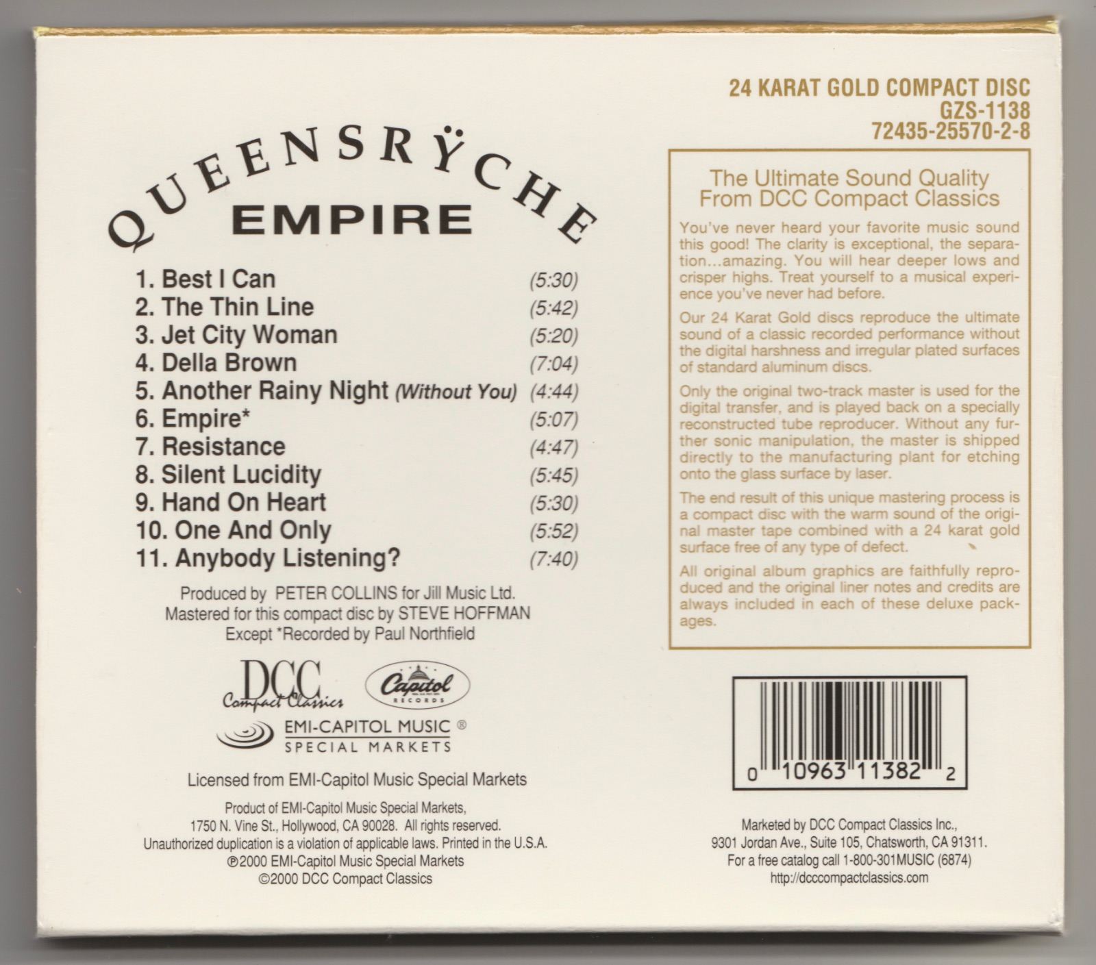 QUEENSRYCHE: Empire (1990) DCC Compact Classics / near mint - Vinyl, CD ...