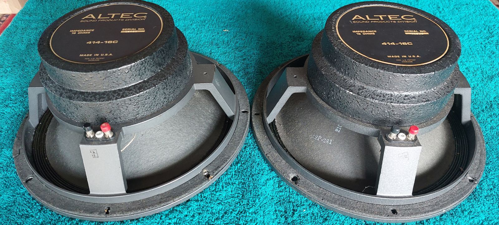 FS: Pair of Altec 414-16C 12" 16 ohm Alnico High Efficiency Speakers ...