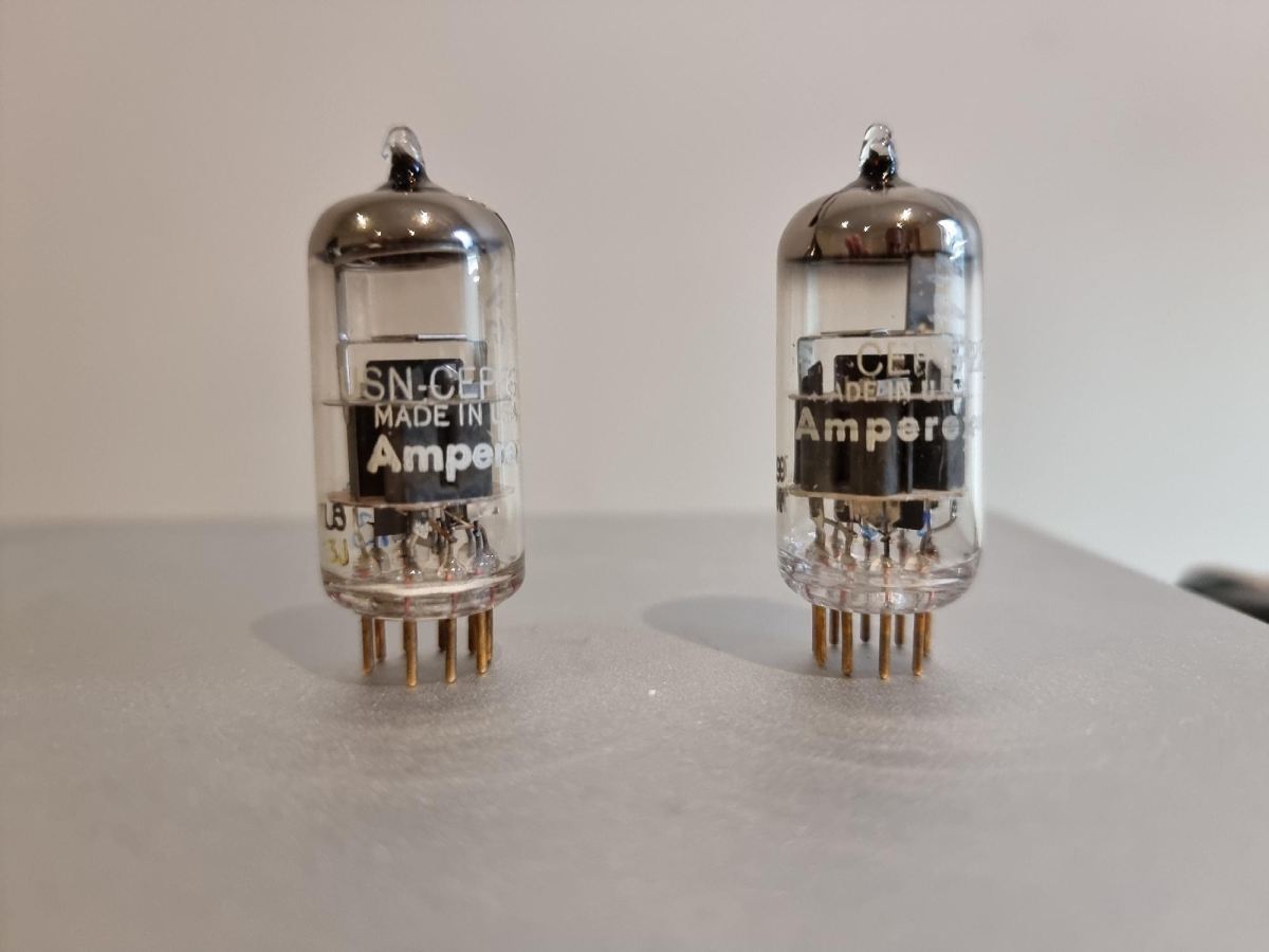 NOS White label AMPEREX USN-CEP 6922 E88CC tubes pair - Hi-Fi and ...