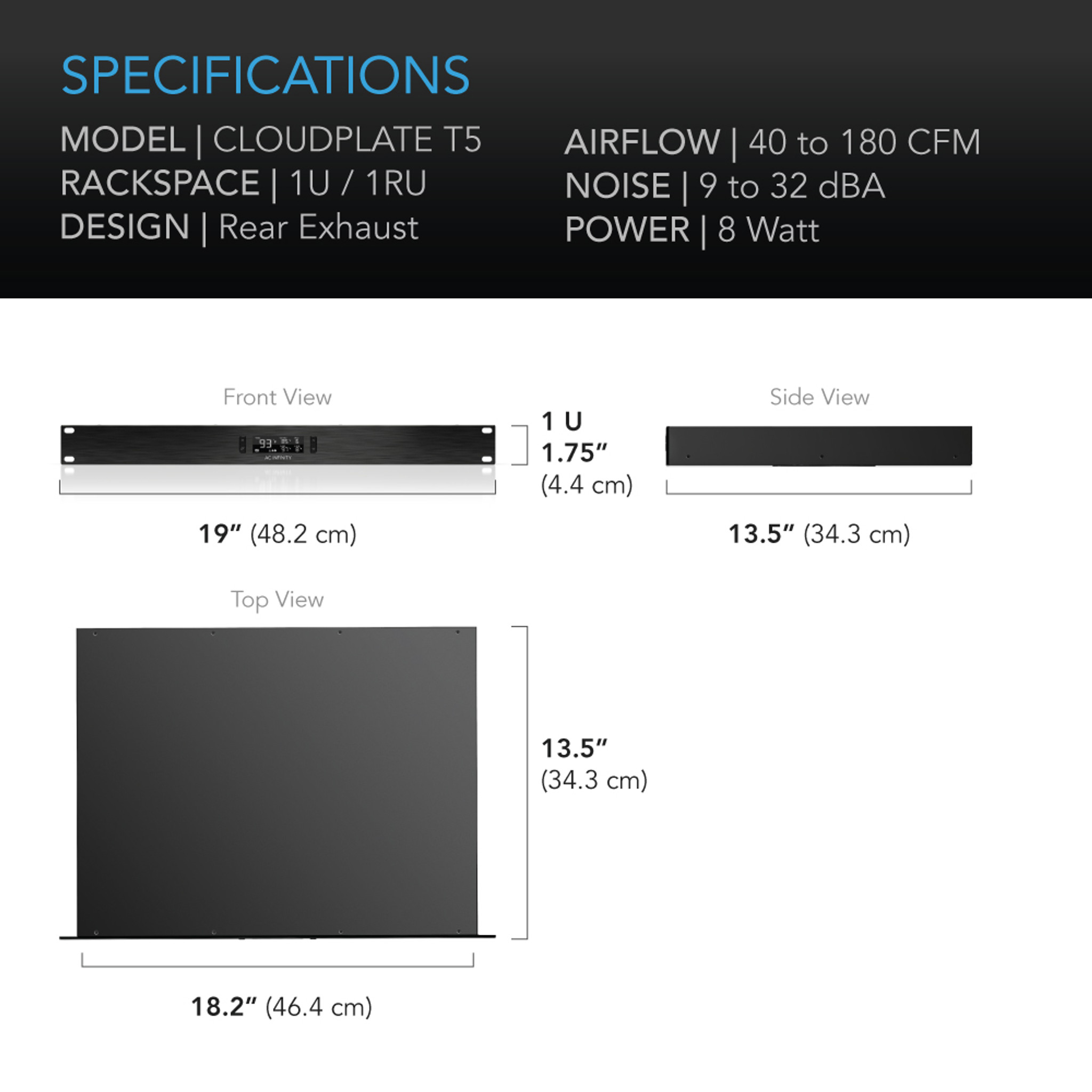 AC Infinity - CLOUDPLATE T5, Rack Cooling Fan System 1U |﻿ Hi-Fi and ...
