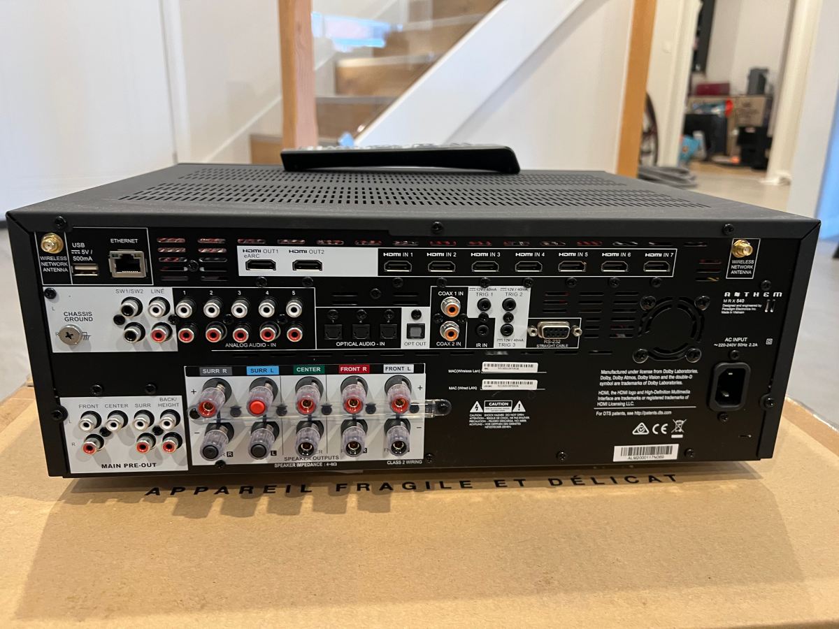 Anthem MRX540 AV Receiver, 1 year old, Mint |﻿ Stereo, Home Cinema ...