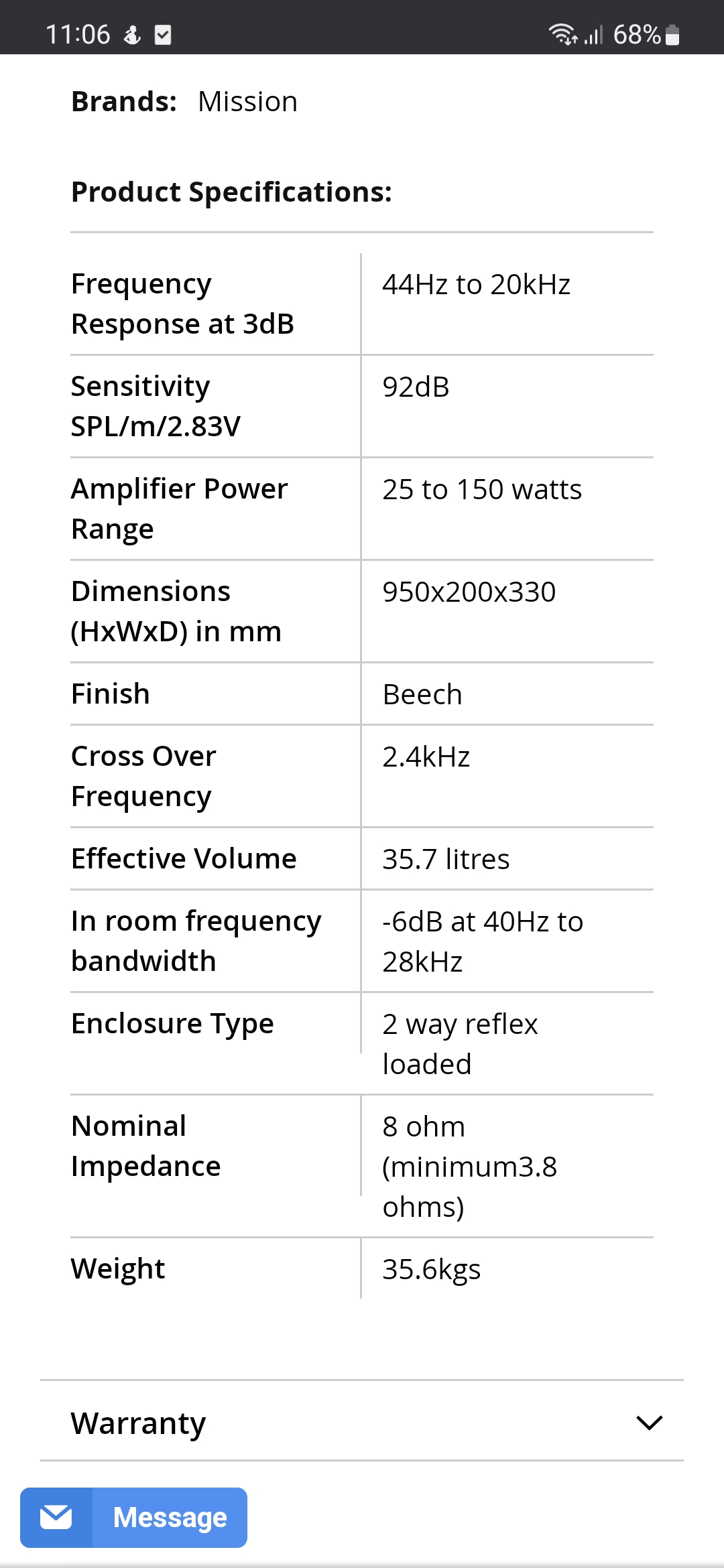 Mission M34 tower speakers in graphite black - Stereo, Home Cinema ...