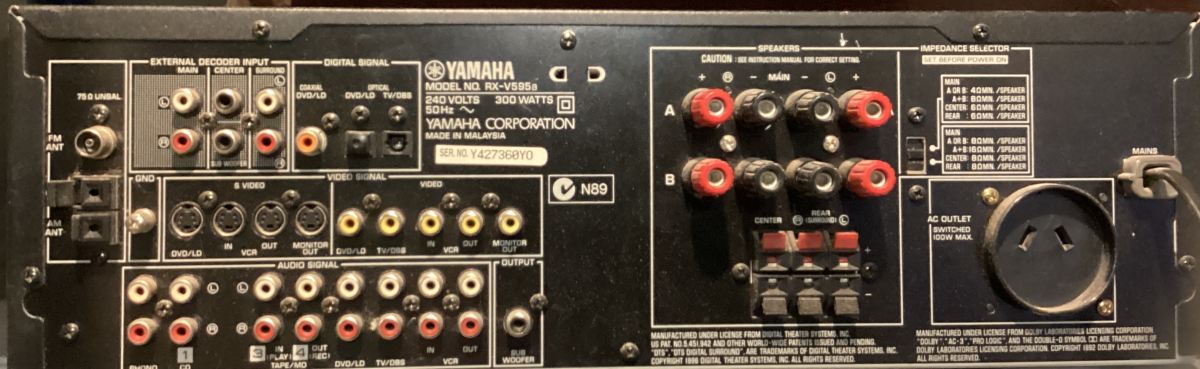 YAMAHA AV RECEIVER RX-V595a - Stereo, Home Cinema, Headphones ...