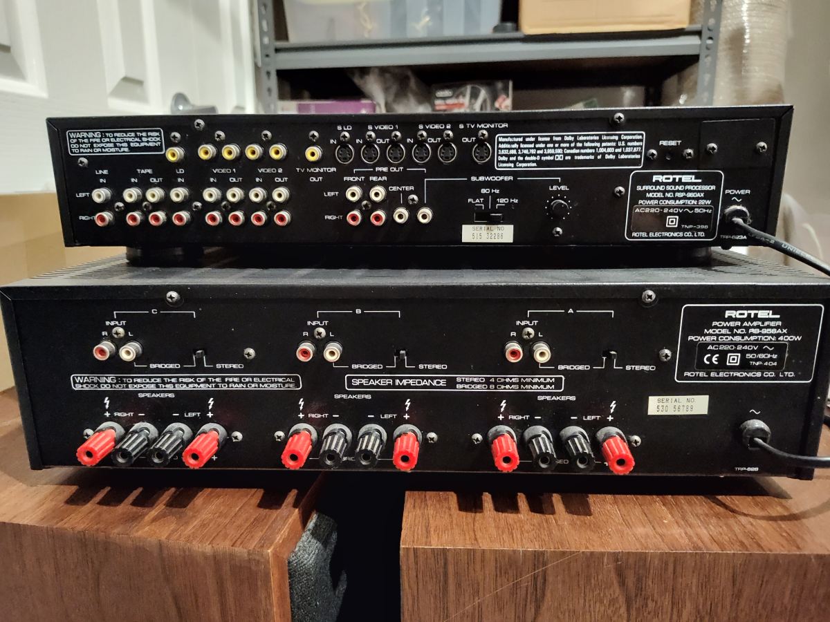 Rotel multi channel pre (RSP-960AX) power (RB-956AX) pair - Stereo ...