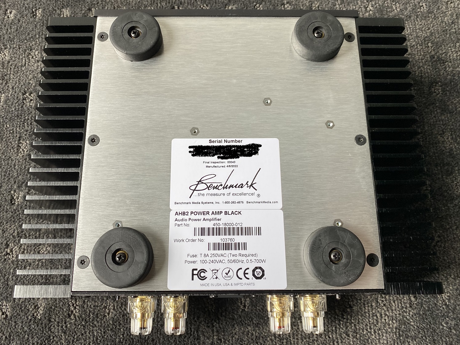 Benchmark AHB2 Power Amplifier - Stereo, Home Cinema, Headphones ...