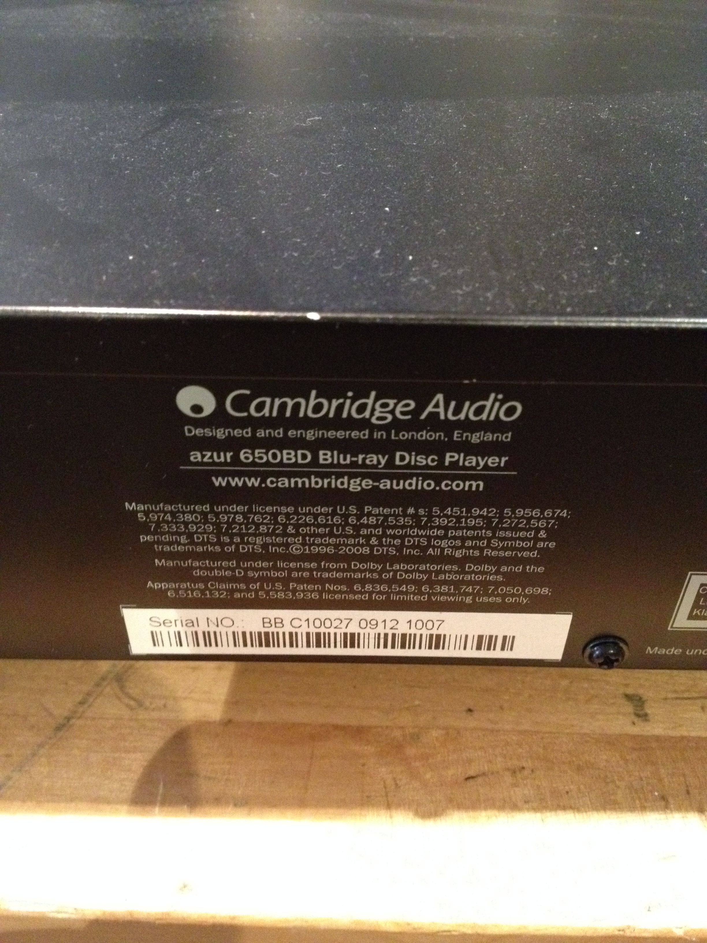 CAMBRIDGE AUDIO 650BD Bluray Player - Stereo, Home Cinema, Headphones ...