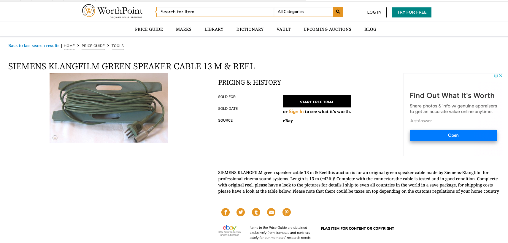 Vintage Siemens Klangfilm loudspeaker cable – 2m - Hi-Fi and Cinema ...