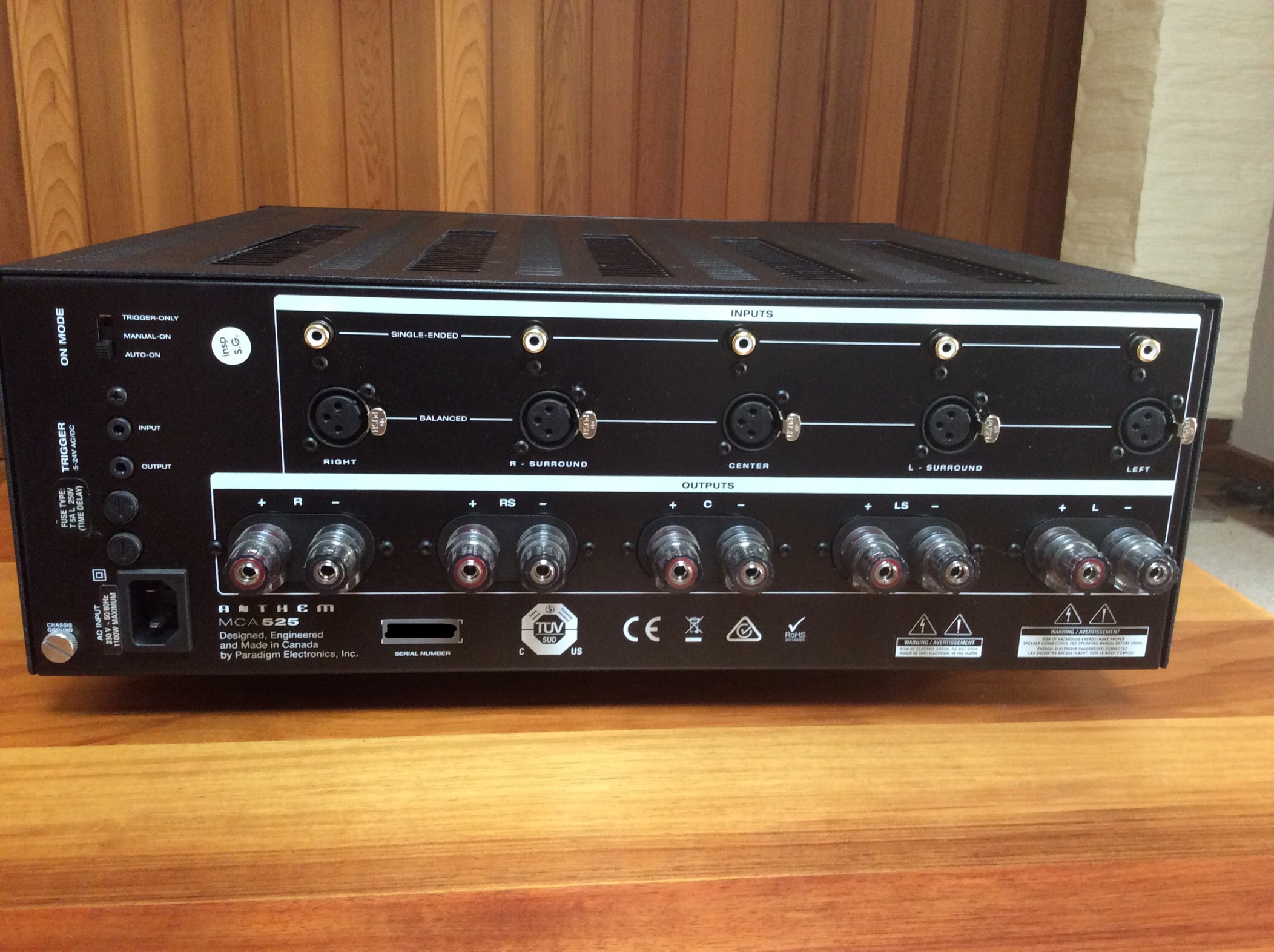 Anthem MCA 525 - 5 Channel Power Amplifier - Stereo, Home Cinema ...