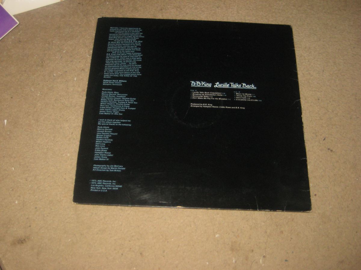 B.B. KING LUCILLE TALKS BACK LP |﻿ Vinyl, CD, and Blu-ray