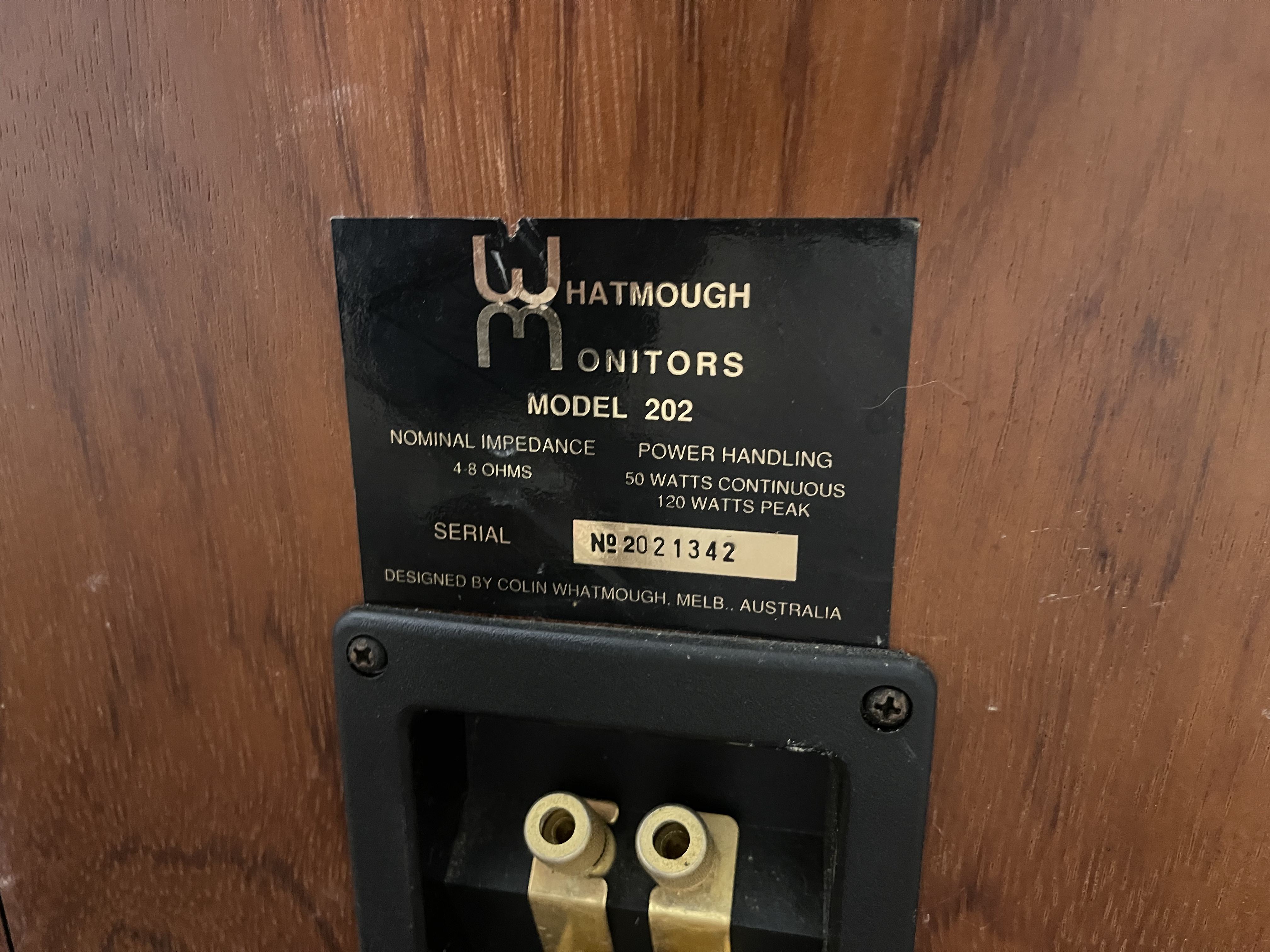 Whatmough monitor speakers model 202 - Stereo, Home Cinema, Headphones Components - StereoNET