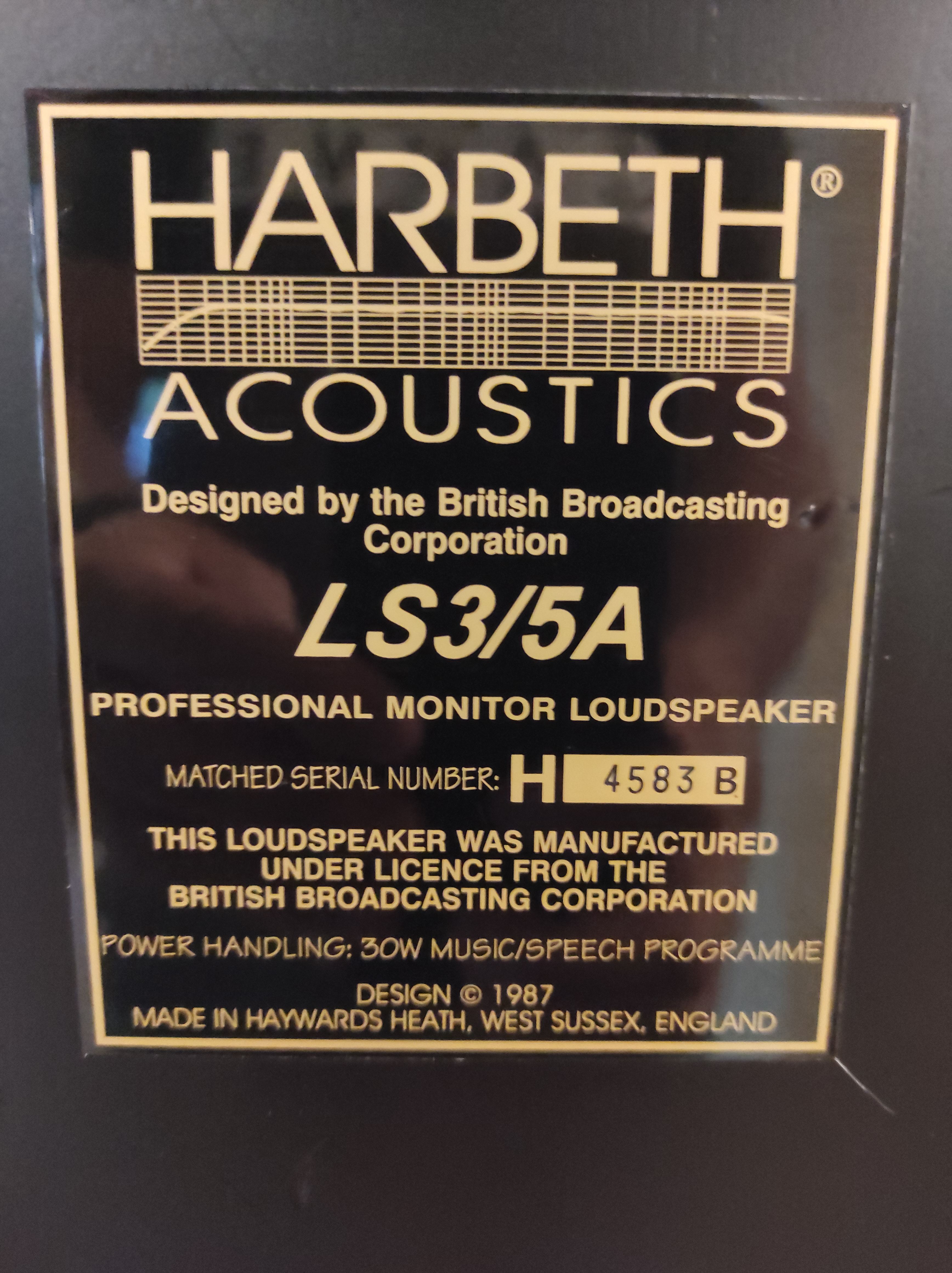 Vintage Harbeth LS3/5a Monitor Loudspeakers. - Stereo, Home Cinema, Headphones Components ...