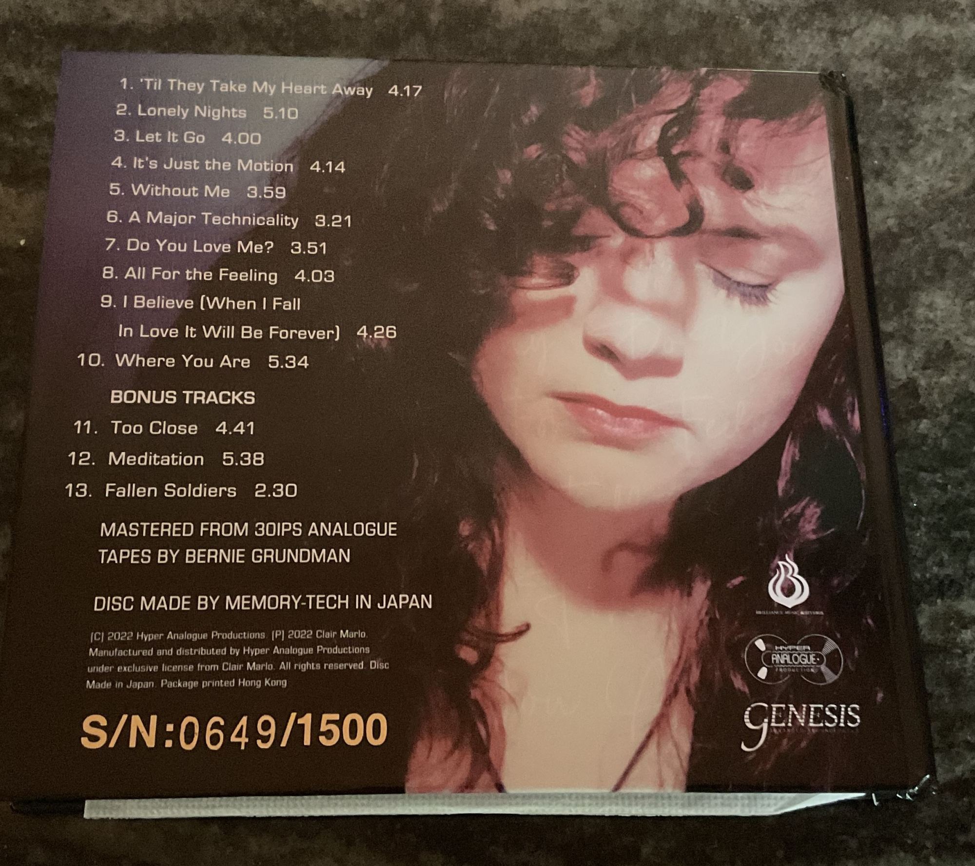 Clair Marlo "Let it Go" Hyper Analogue Gold Master CD - Music ...