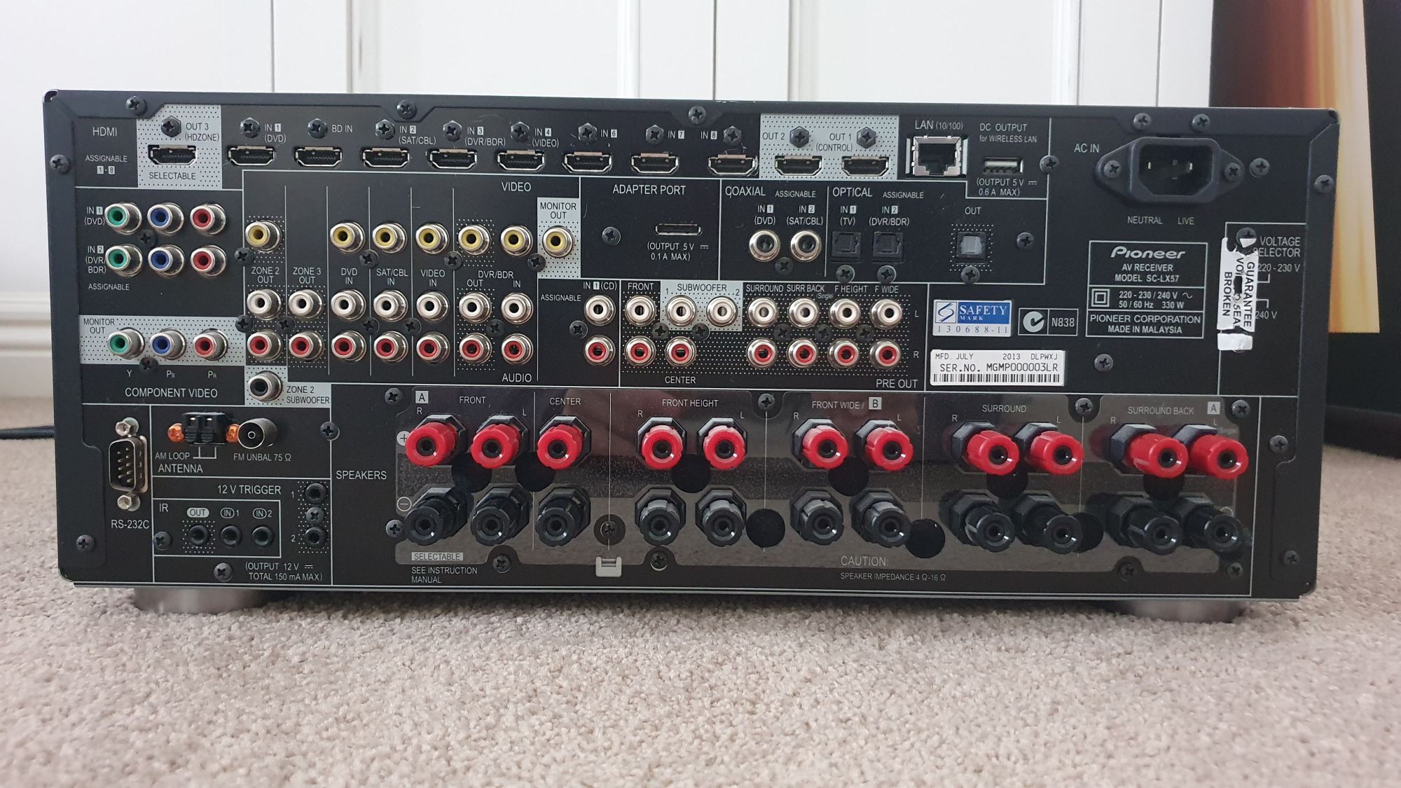 SOLD ELSEWHERE: Pioneer SC-LX57 AV Receiver - Stereo, Home Cinema, Headphones Components - StereoNET