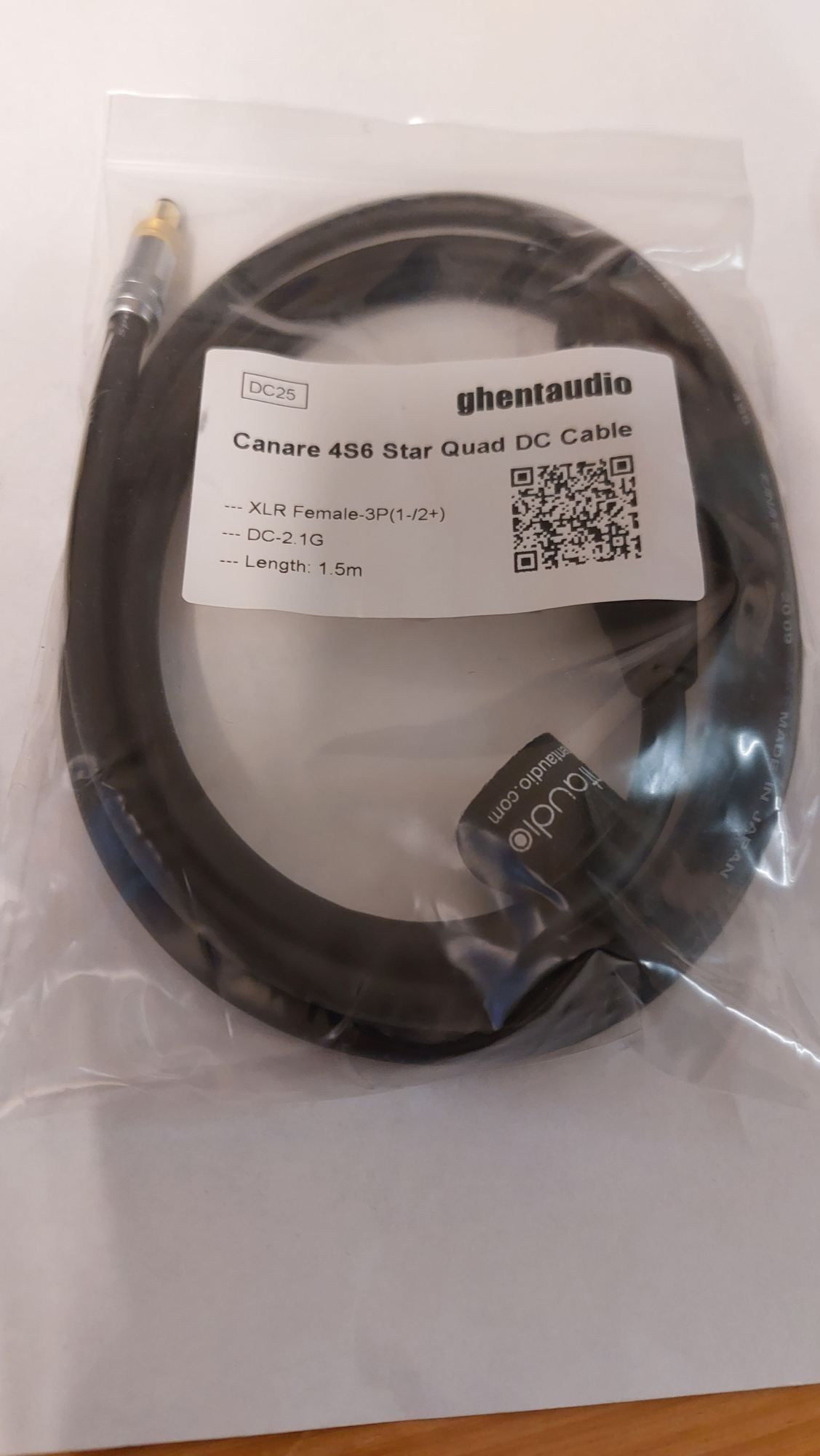 Ghent 1.5m Canare 4S6 Star Quad DC Cable 3 pin XLR Female - Hi-Fi and Cinema Cables ...