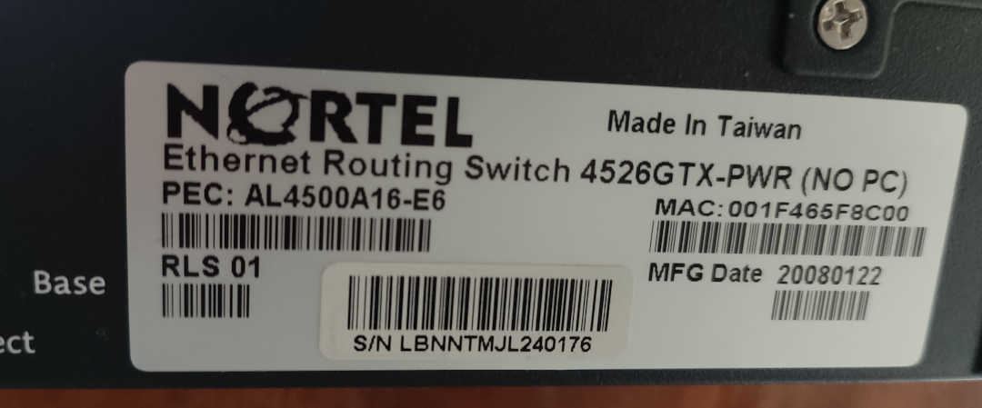 Nortel AVAYA 4526GTX-PWR 24 Port Ethernet Routing Switch - Classifieds ...