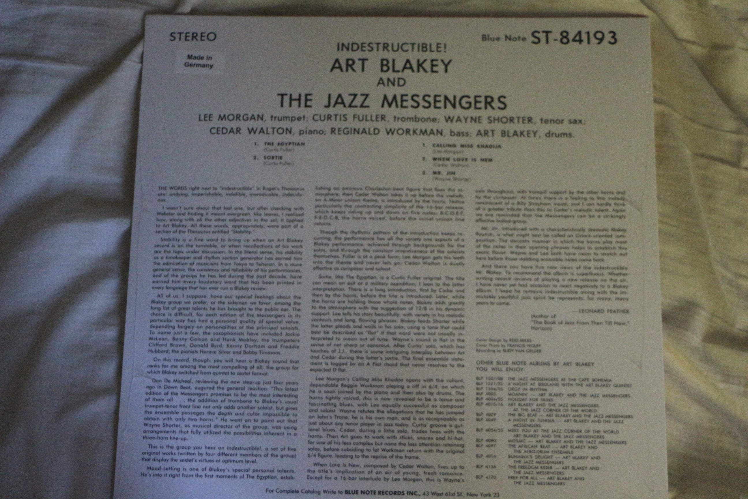 Art Blakey and the Jazz Messengers-Indestructible Vinyl |﻿ Vinyl, CD, and Blu-ray