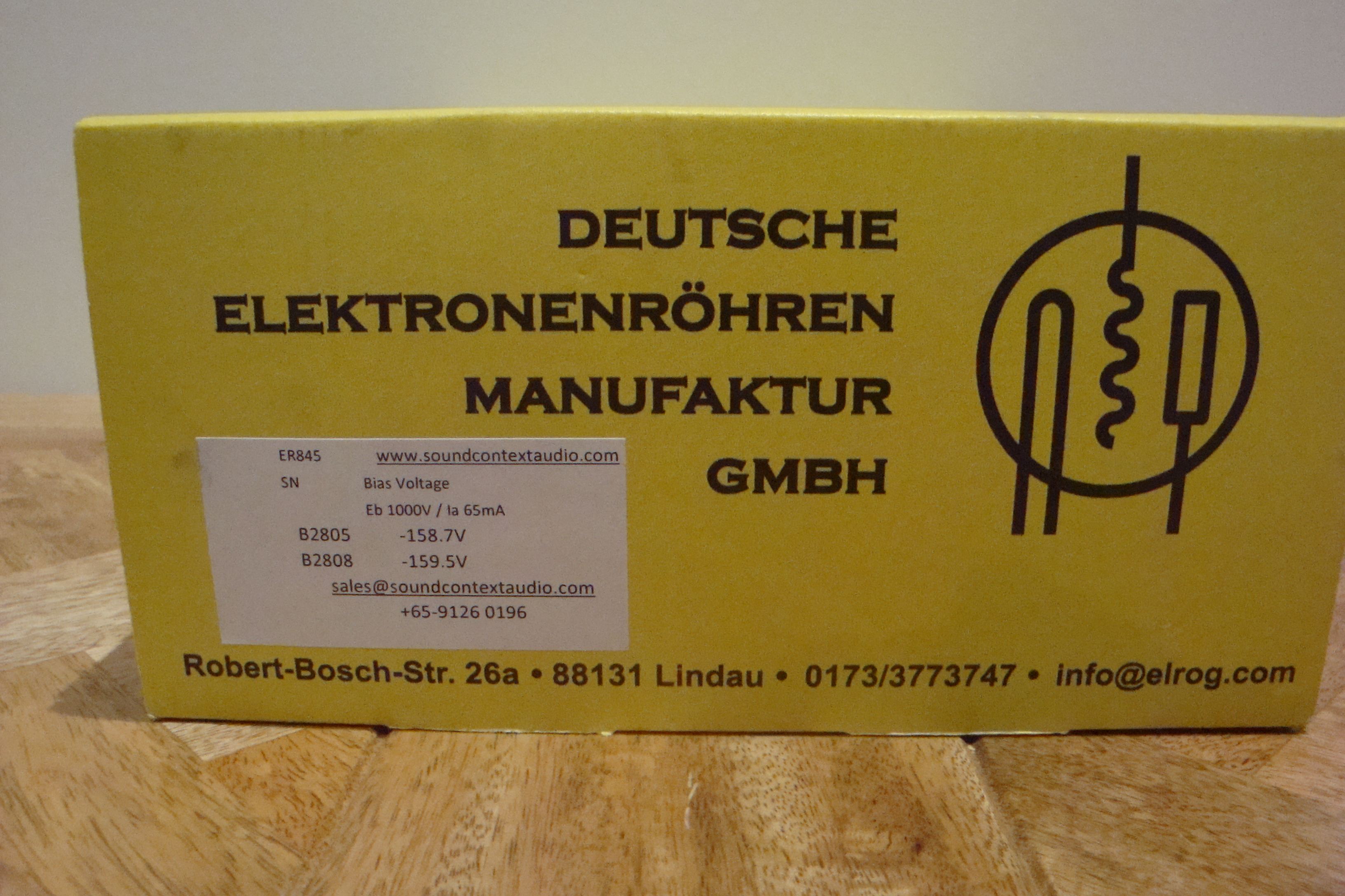 ONE MATCHED PAIR ELROG ER845 VALVES |﻿ Hi-Fi and Cinema Cables ...