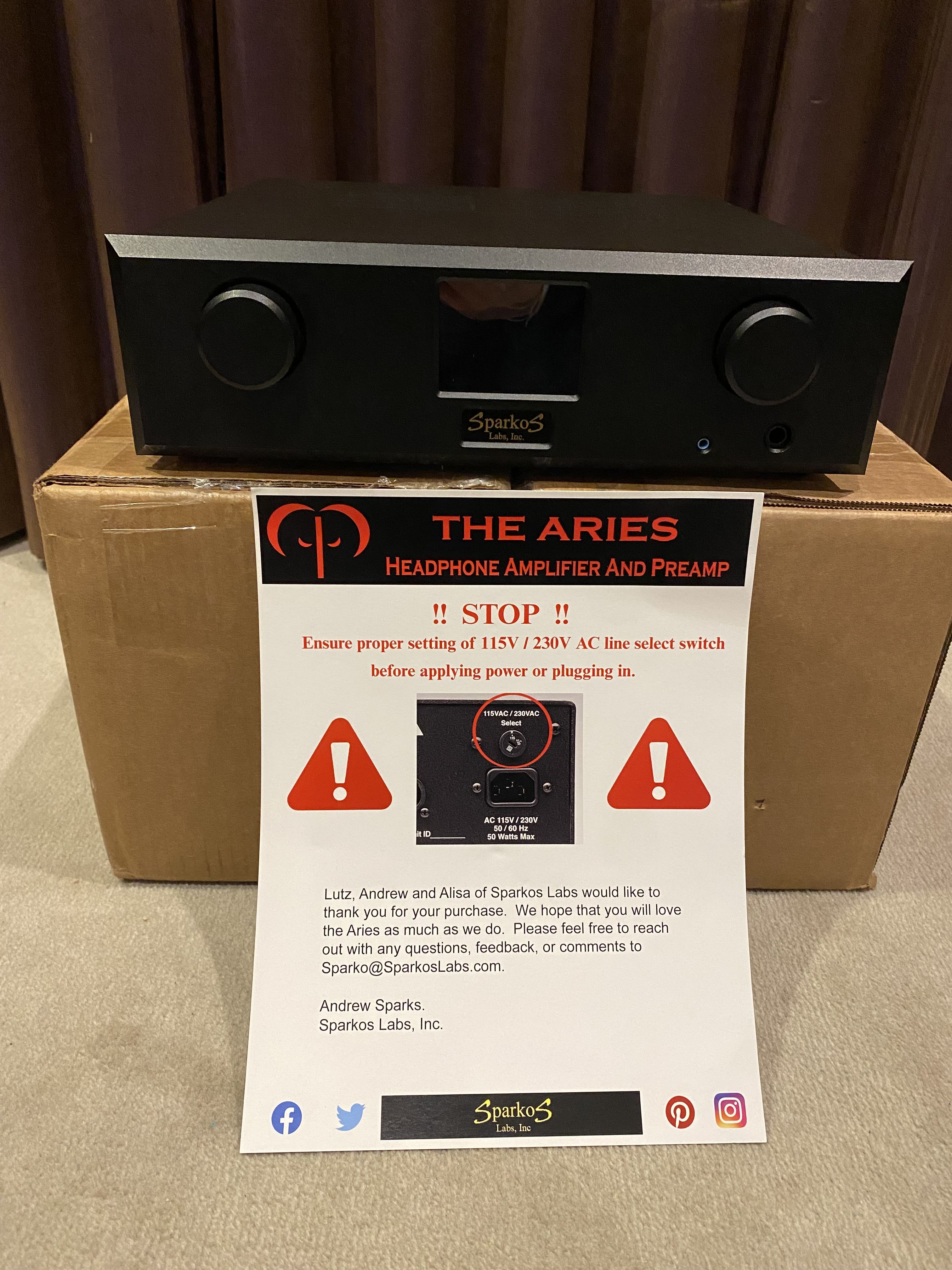 Sparkos Aries TOTL headphone amp / pre amp (full version) |﻿ Stereo ...