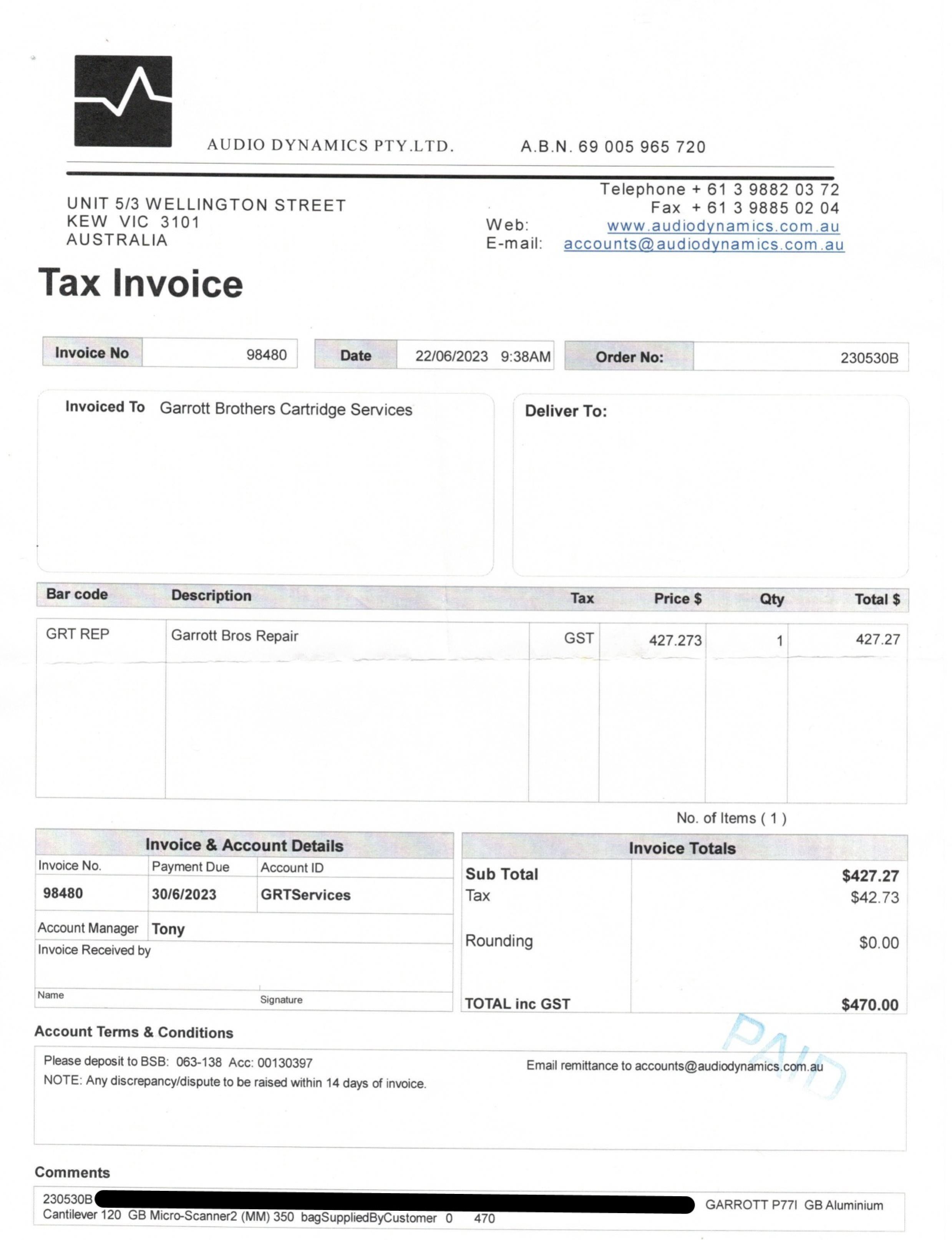 Garrott Bros P77i Cartridge - New Cantilever & Stylus - Stereo, Home ...
