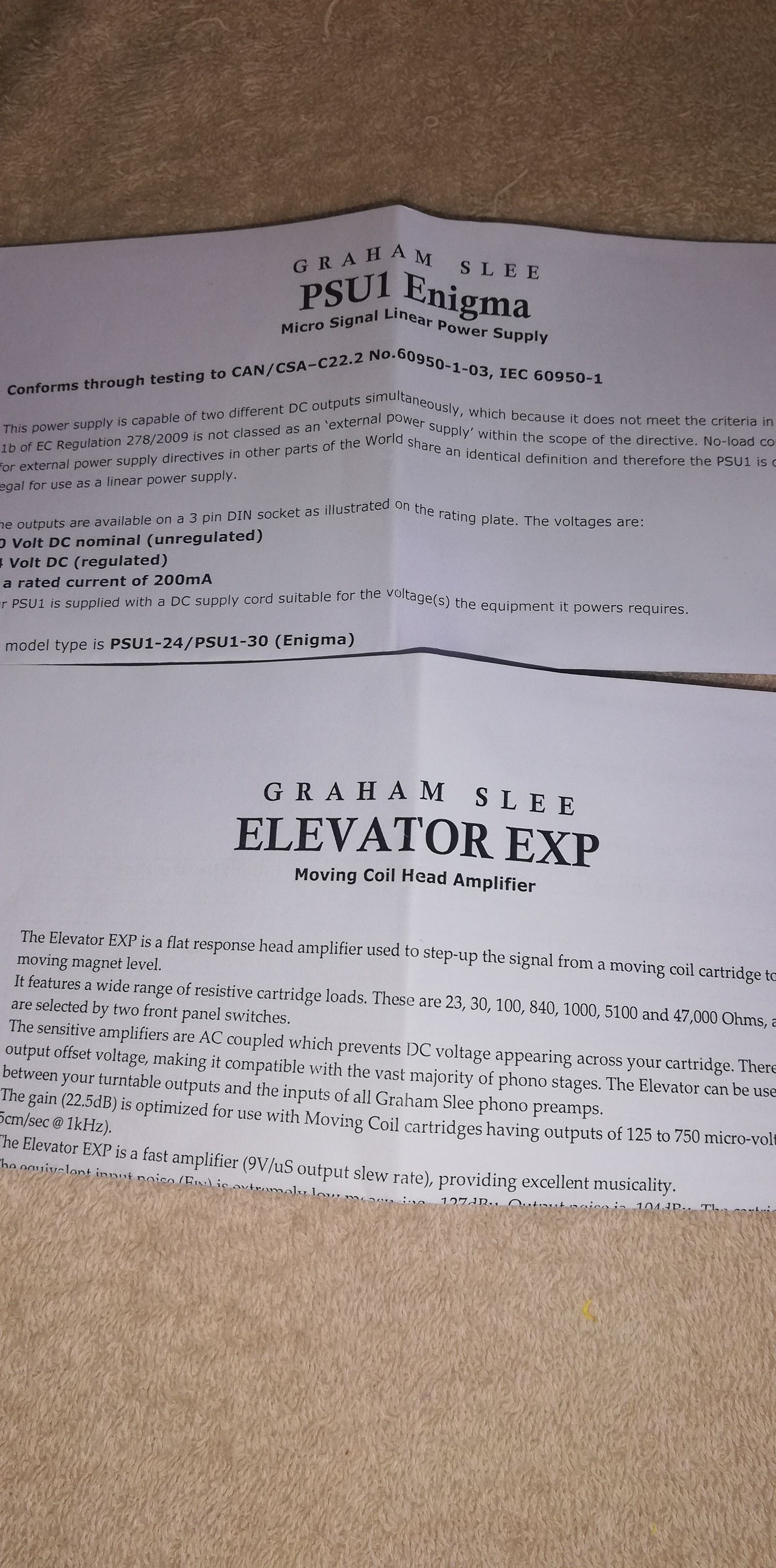 Graham Slee Elevator EXP MC Head Amp & PSU1 Enigma - Stereo, Home ...