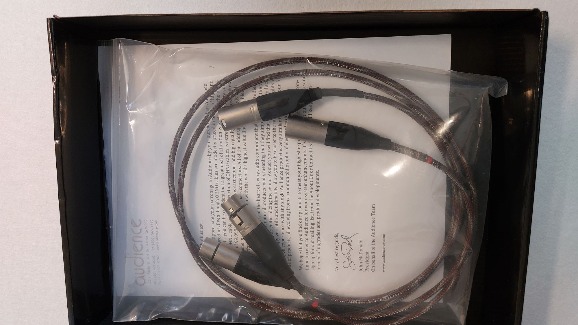 Audience Ohno Balanced interconnect 1m NIB |﻿ Hi-Fi and Cinema Cables ...