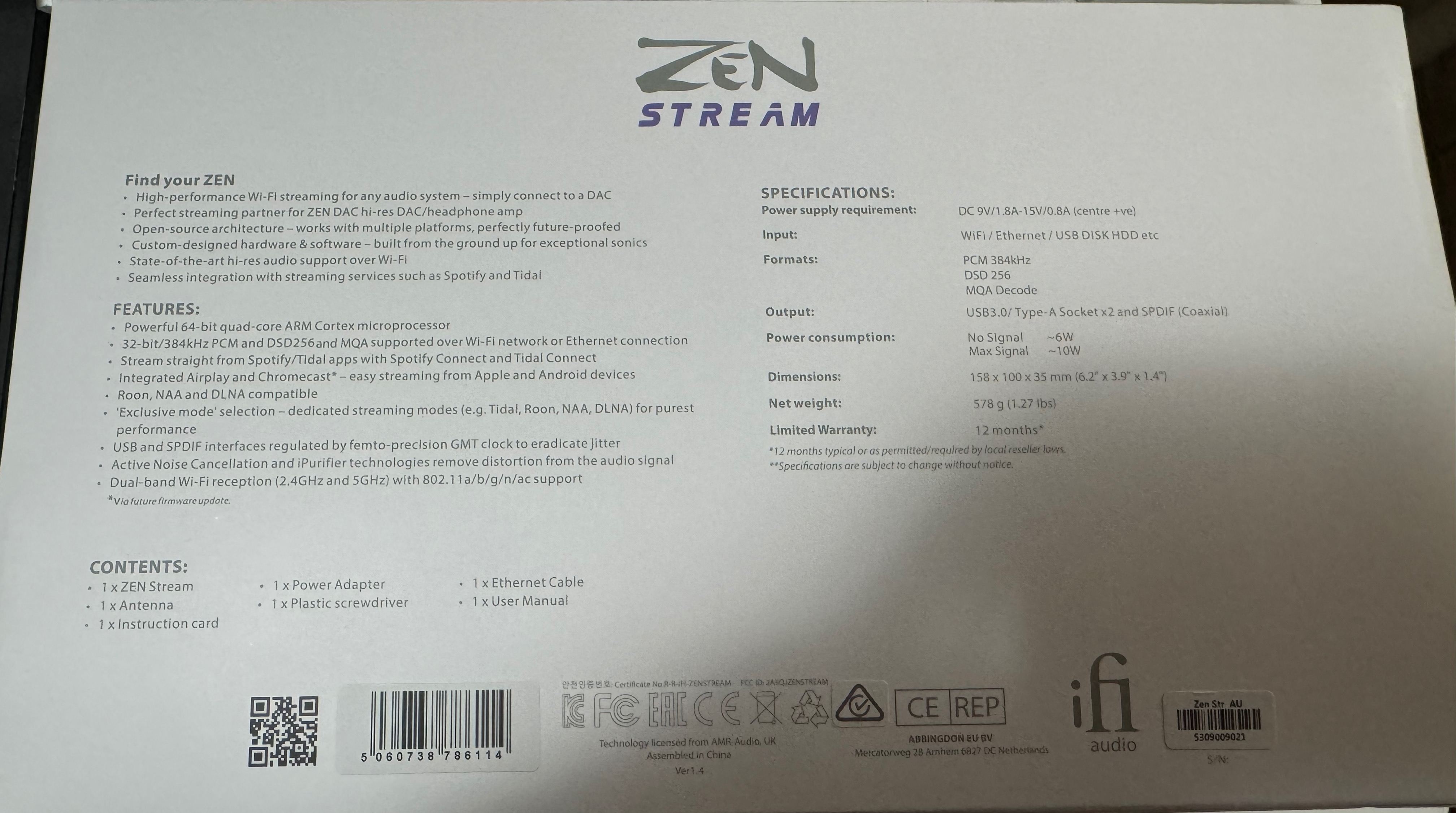 iFi Audio ZEN Stream Wireless Network Streamer - Stereo, Home Cinema, Headphones Components ...