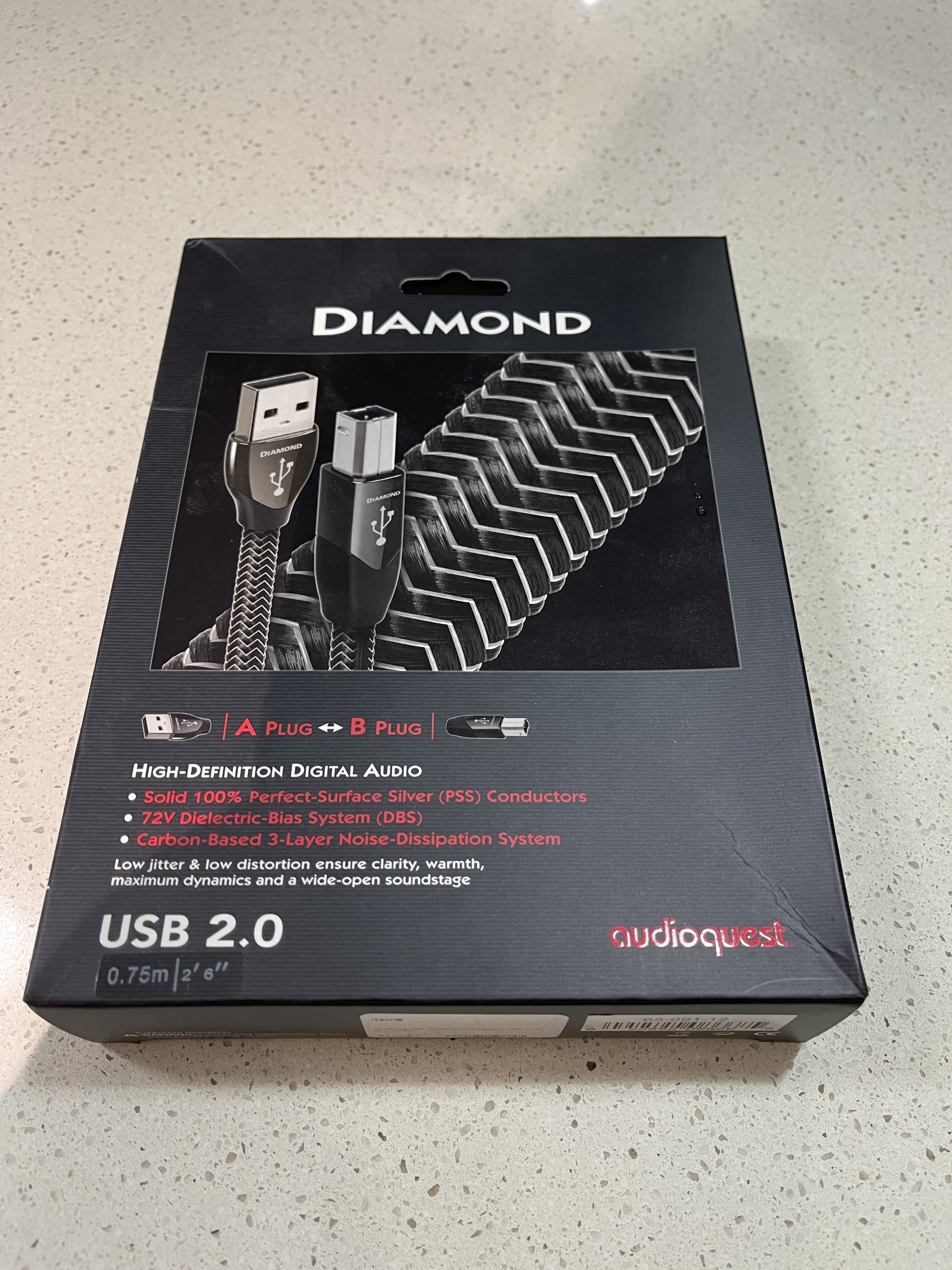 Audioquest Diamond USB 2.0 A-B Cable - .75m - Hi-Fi and Cinema Cables ...