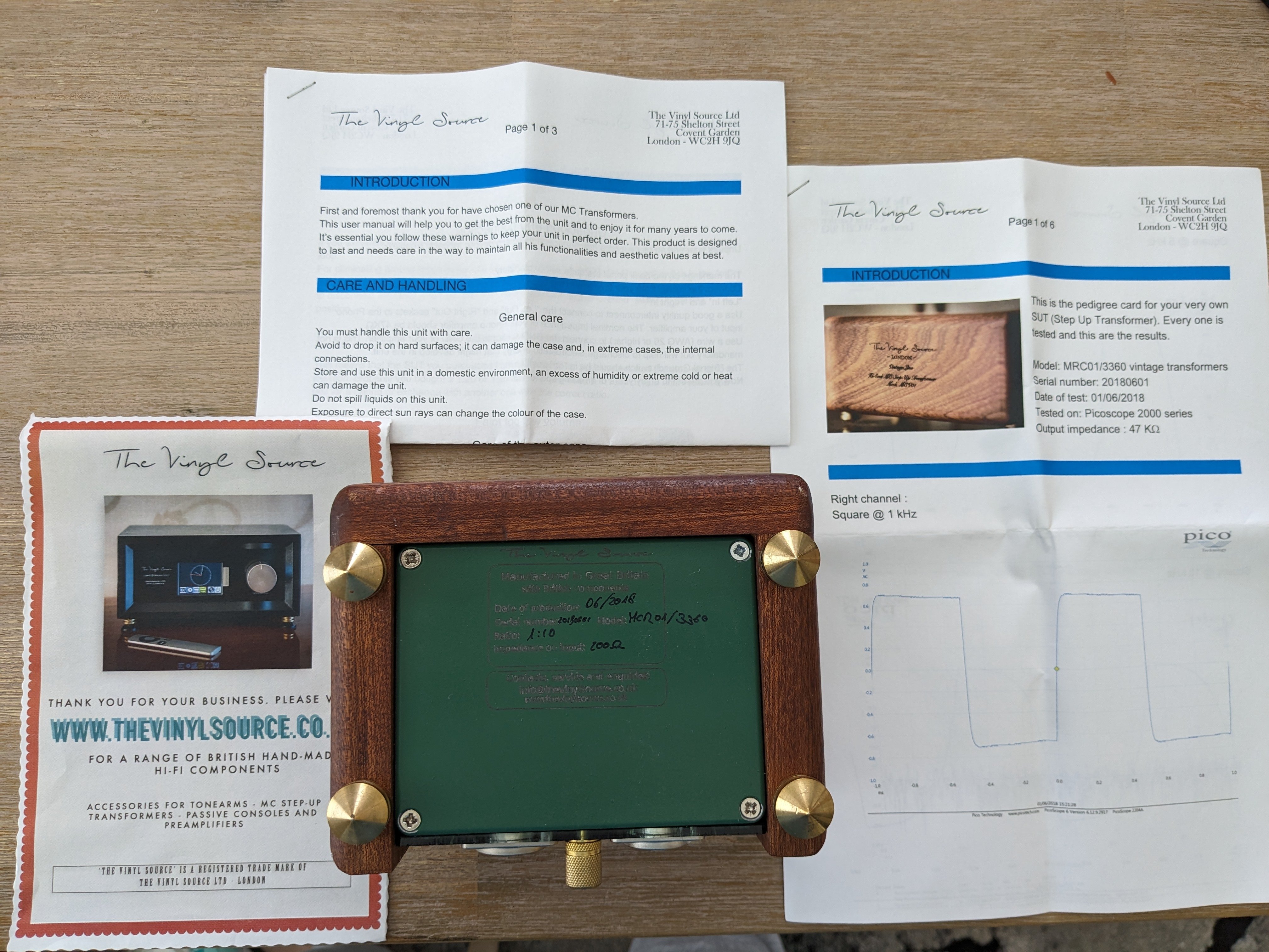 'Vinyl Source' MC StepUp Transformer - MC01/3360 1:10 ratio - Hi-Fi and ...