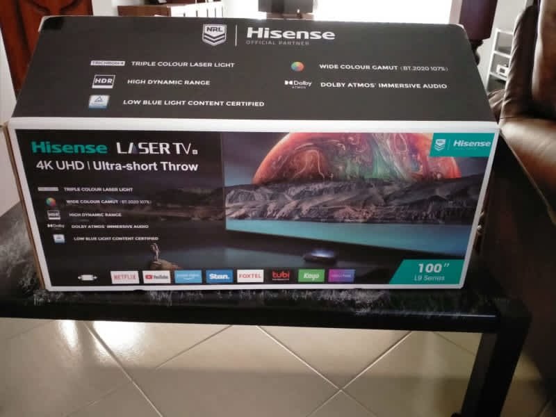Hisense L9G 4K Trichroma laser tv with 100 inch ALR screen - Stereo ...