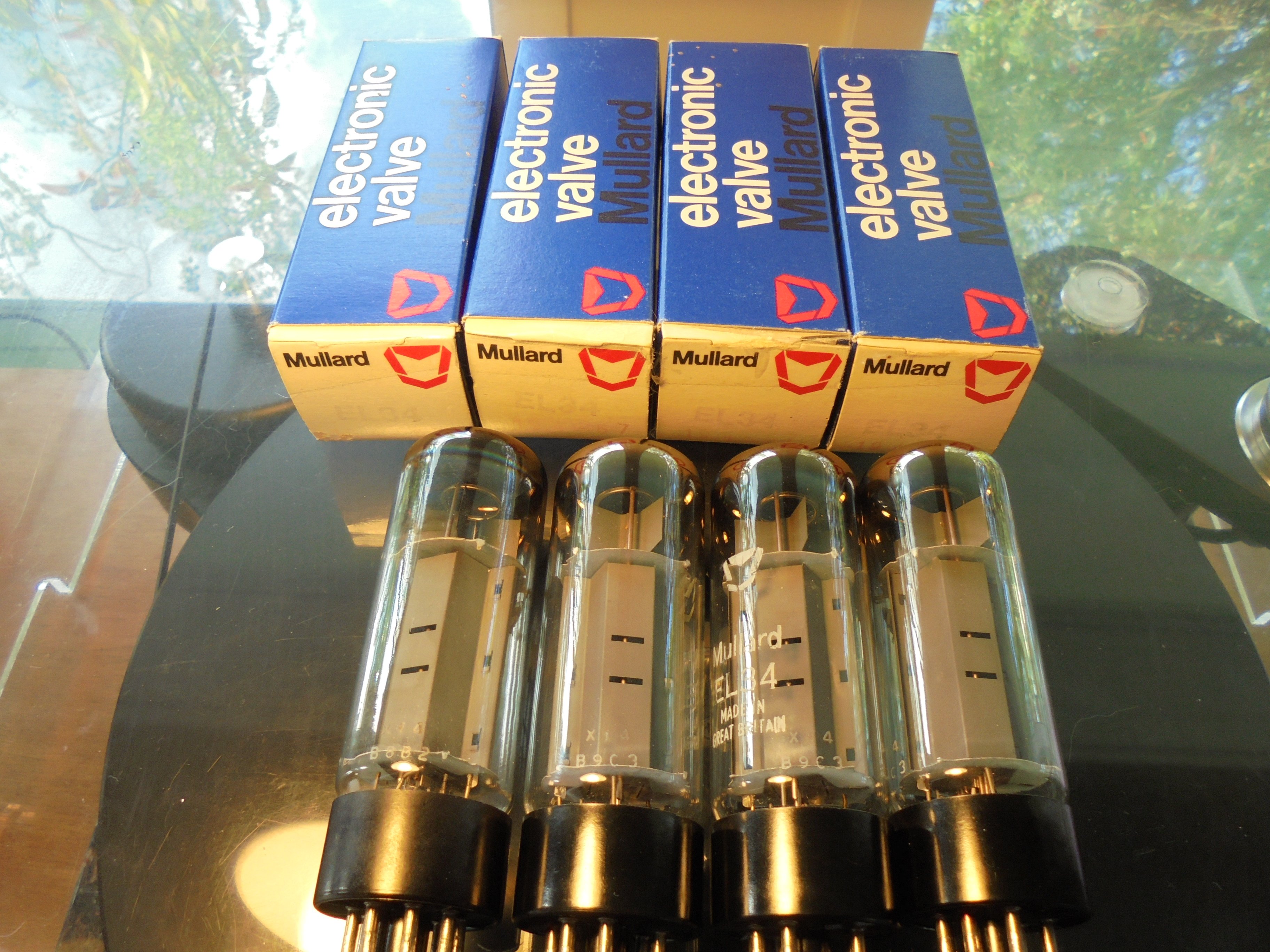 MULLARD EL34 BRITISH FX4 MATCHED QUAD OF VINTAGE VALVES |﻿ Hi-Fi and Cinema Cables & Accessories