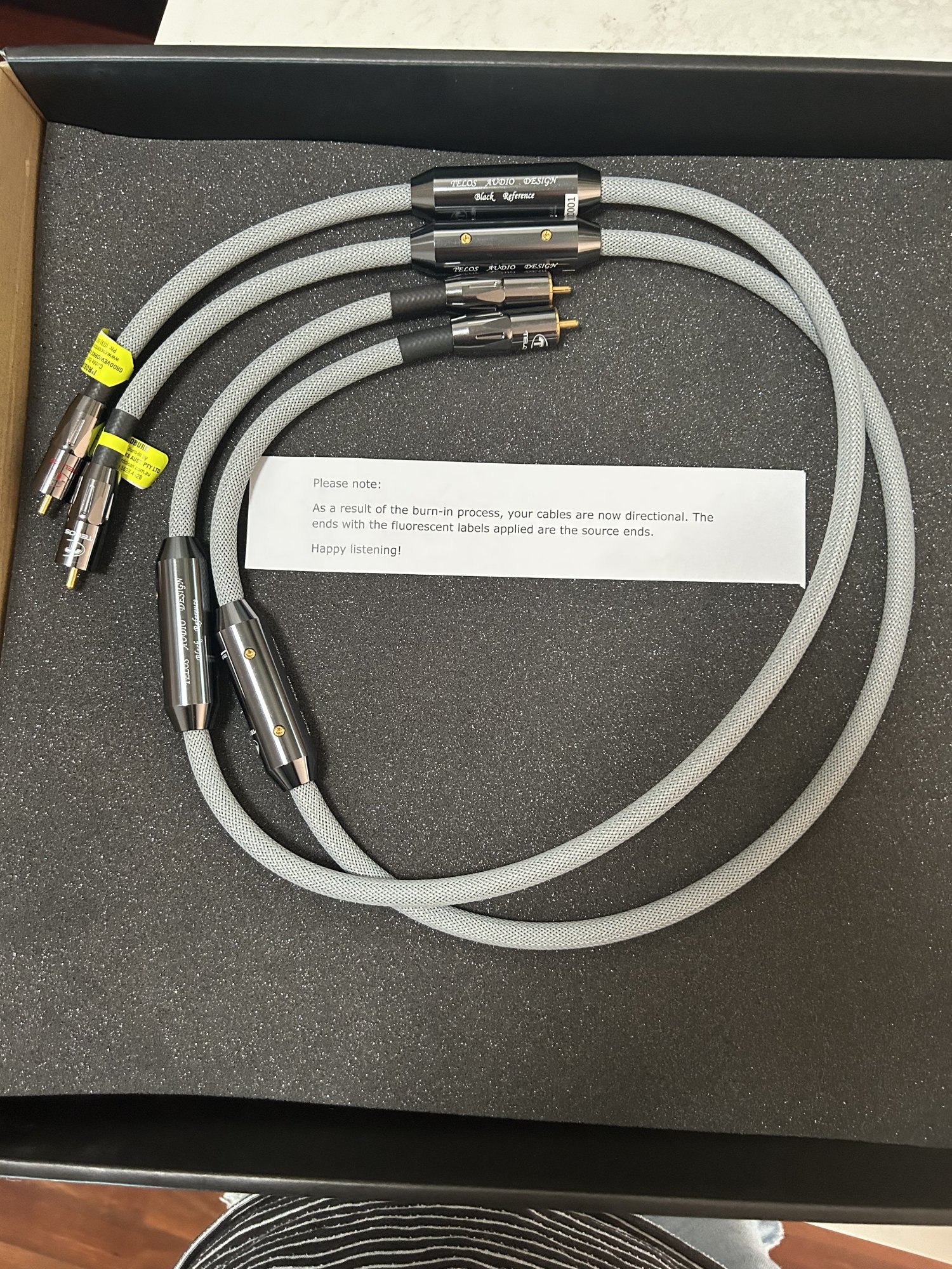 Telos Black Reference 1m rca cables. - Hi-Fi and Cinema Cables ...