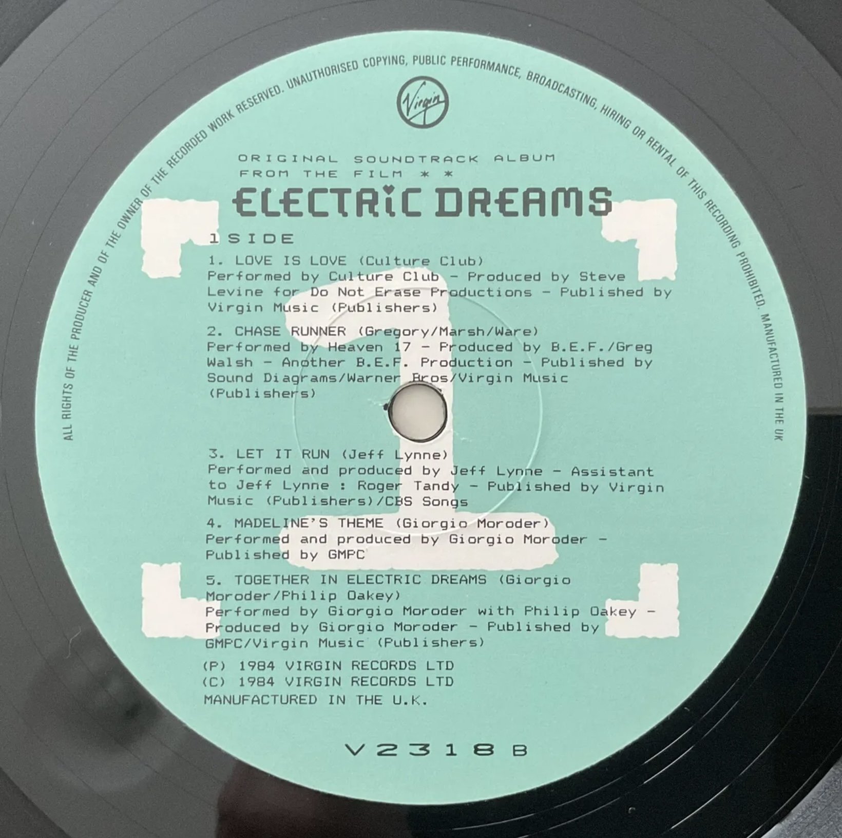 “Electric Dreams” Soundtrack 1984 Vinyl LP UK Pressing - Vinyl, CD, and ...