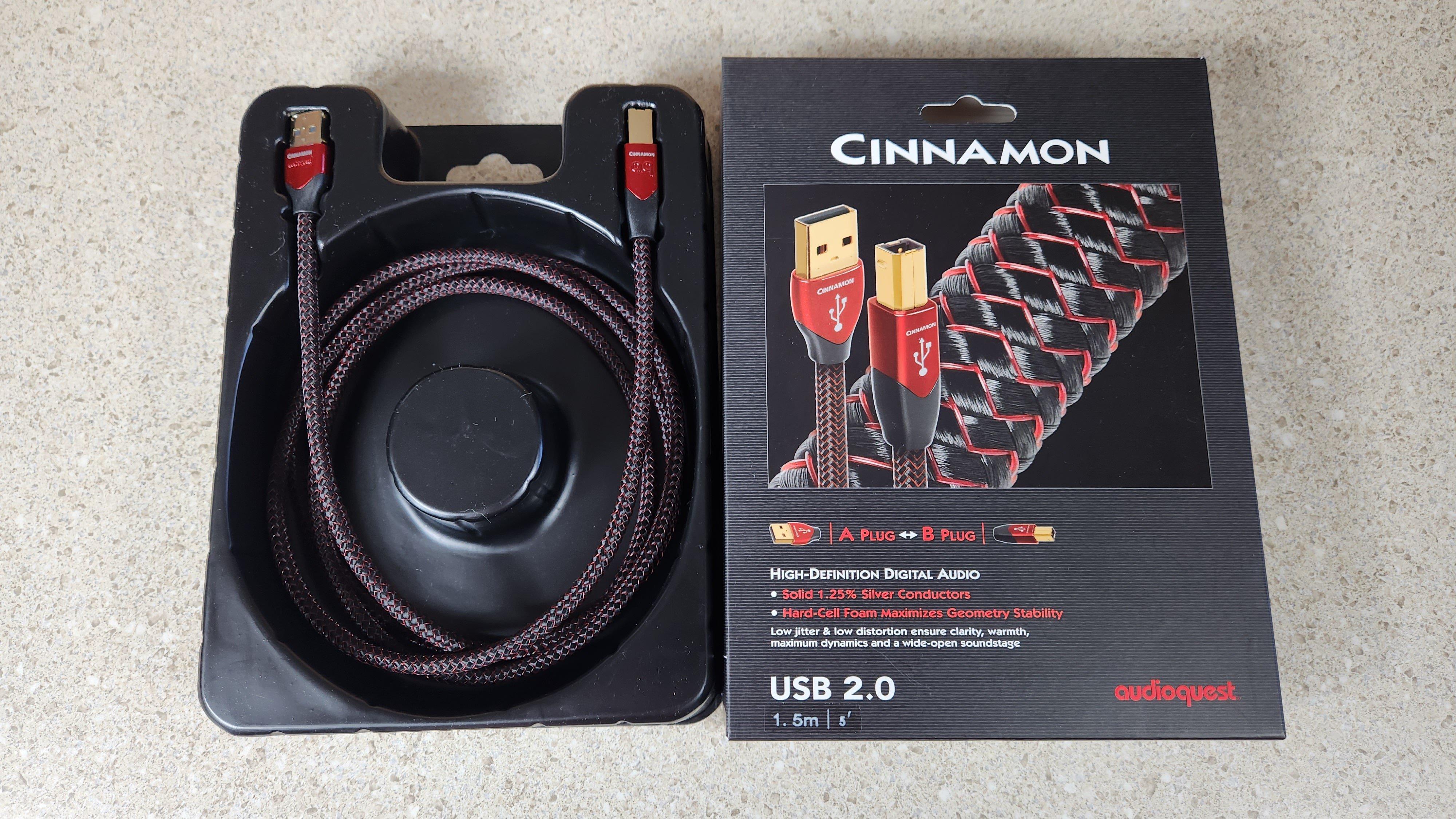 AudioQuest 1.5m Cinnamon USB A to B Cable - Hi-Fi and Cinema Cables & Accessories - StereoNET