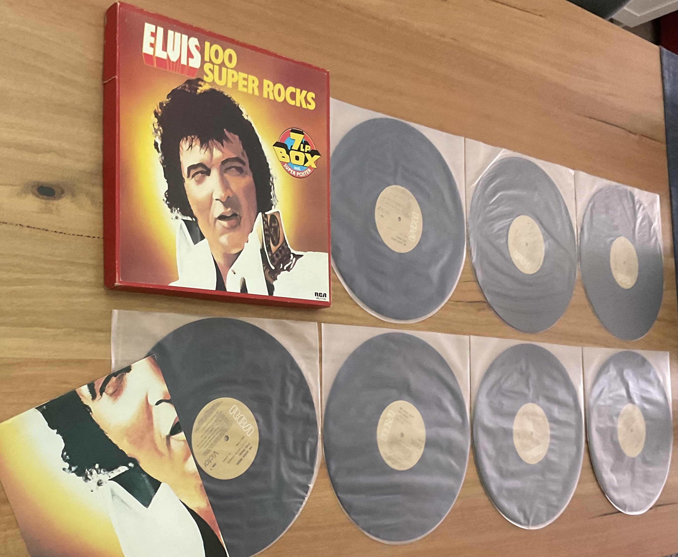 SOLD ELSEWHERE: Elvis Presley “100 Super Rocks” 1977 Box Set 7 LP w ...