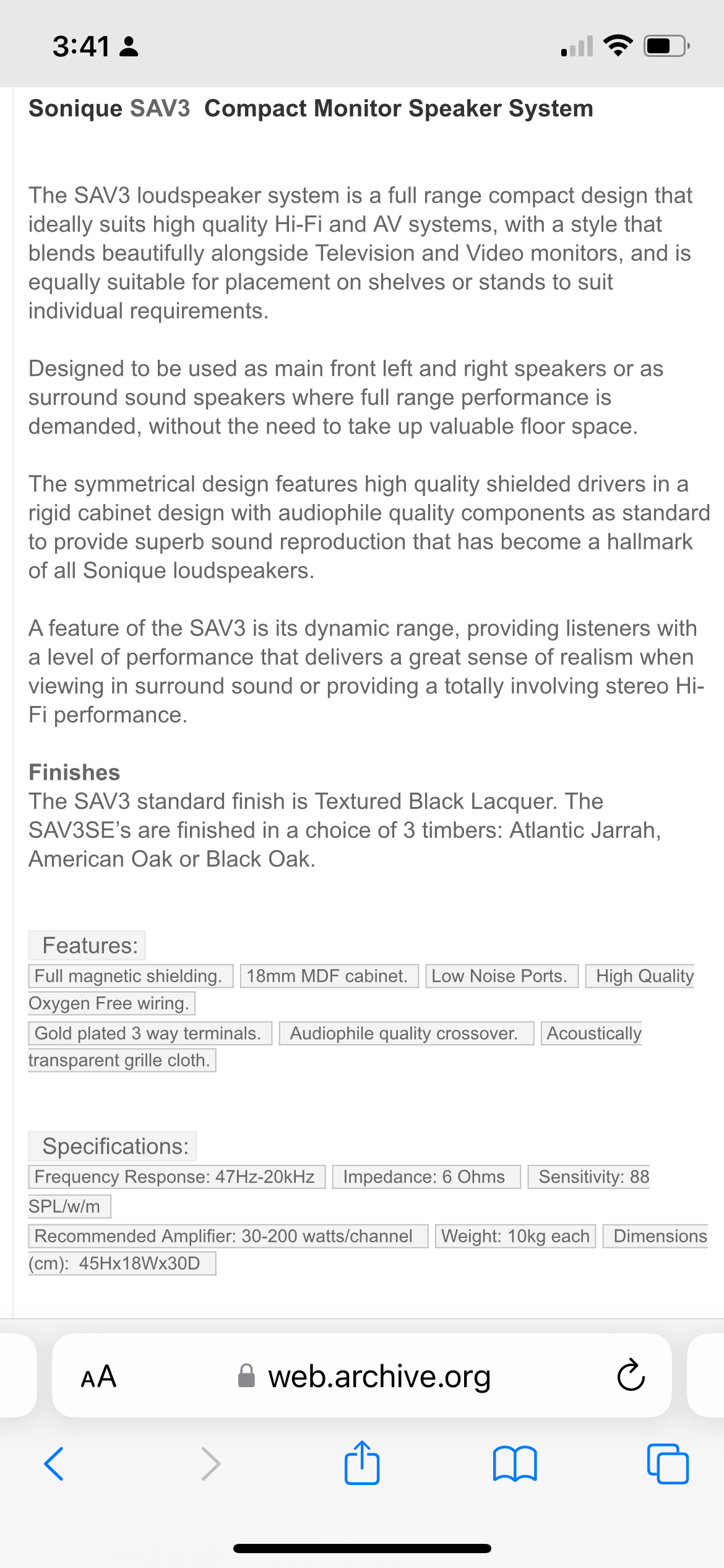 Sonique SAV 3 bookshelf/stand-mount/ great little discovery - Speakers ...