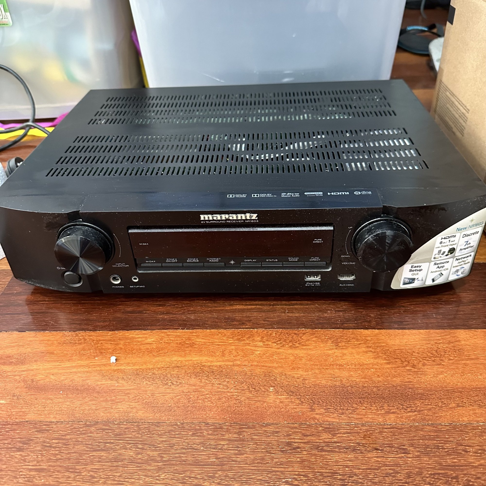Marantz NR1603 with Remote and Audyssey Mic |﻿ Stereo, Home Cinema ...