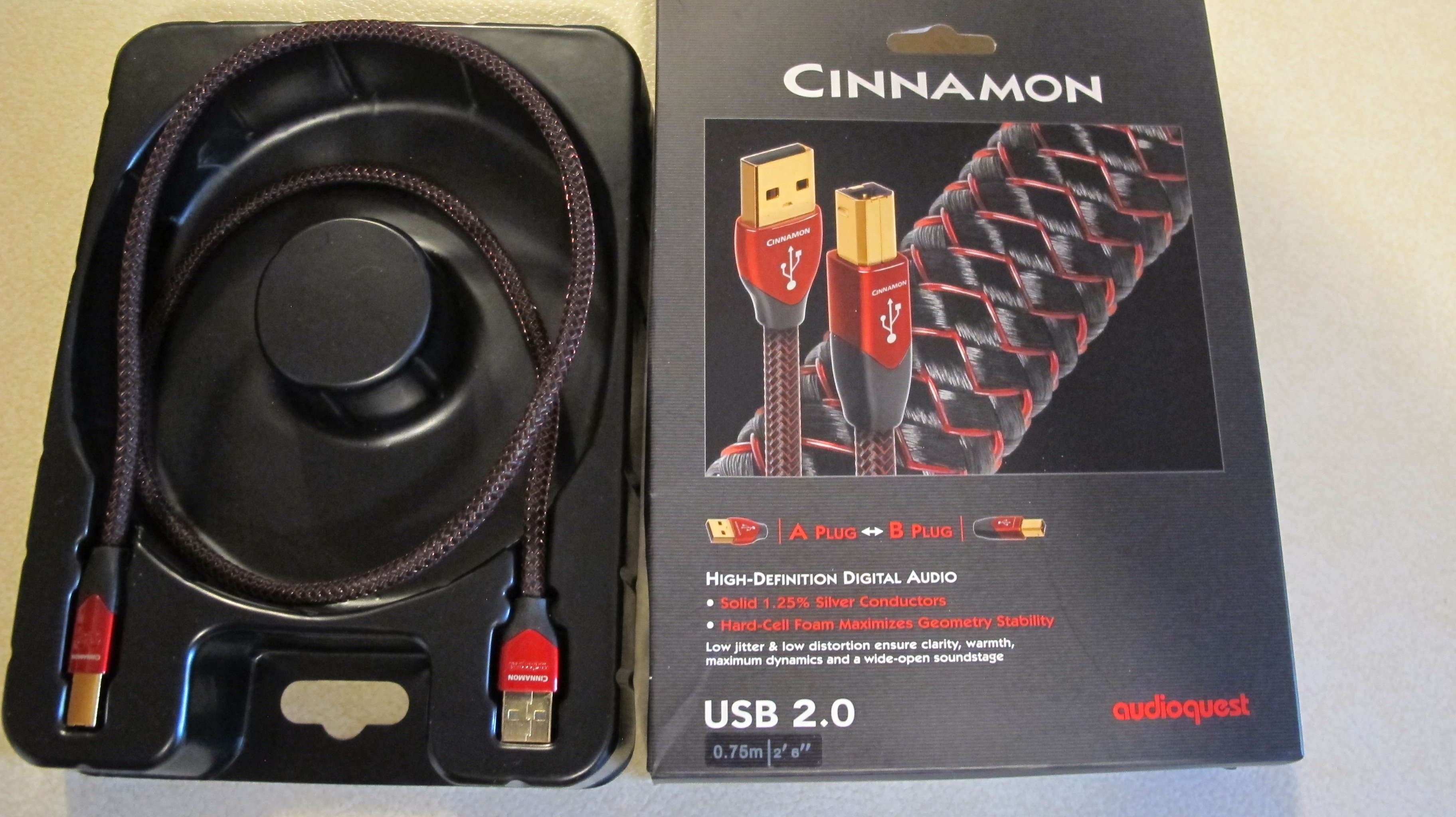 AUDIOQUEST CINNAMON A TO B USB CABLE 0.75 MTR |﻿ Hi-Fi and Cinema ...