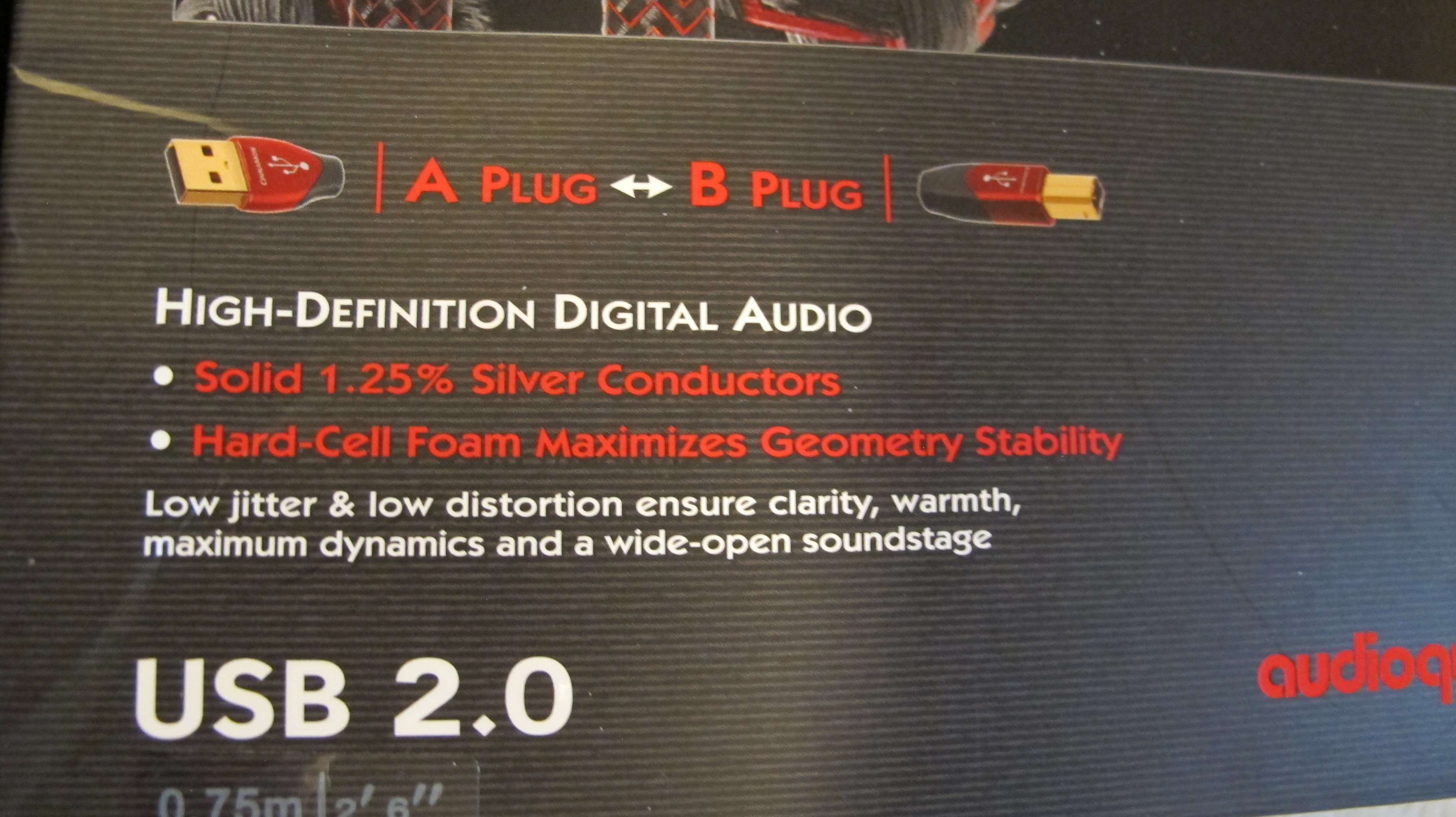 AUDIOQUEST CINNAMON A TO B USB CABLE 0.75 MTR |﻿ Hi-Fi and Cinema Cables & Accessories