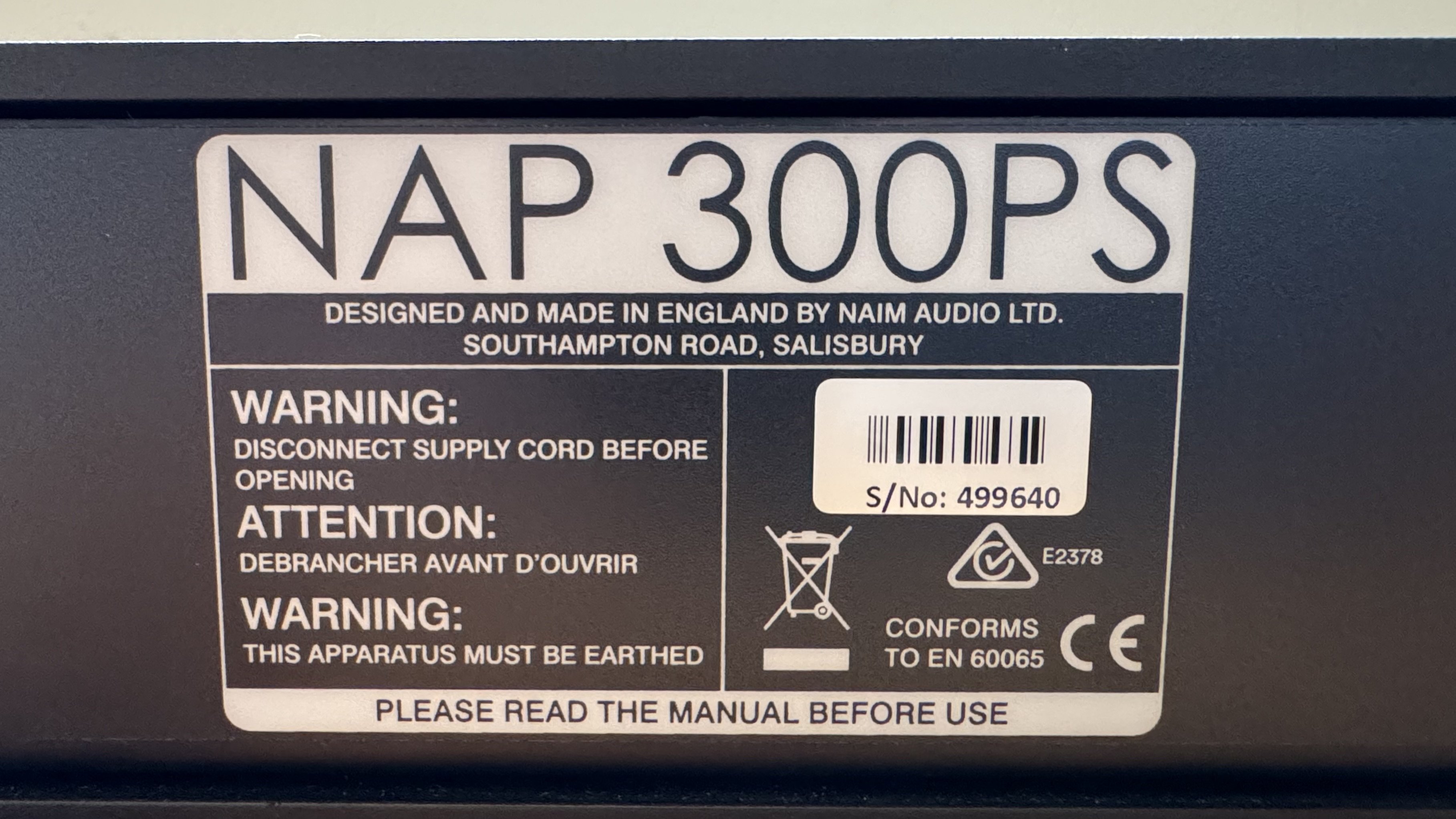 Naim NAP 300 DR Power Amplifier & Power Supply - Stereo, Home Cinema ...