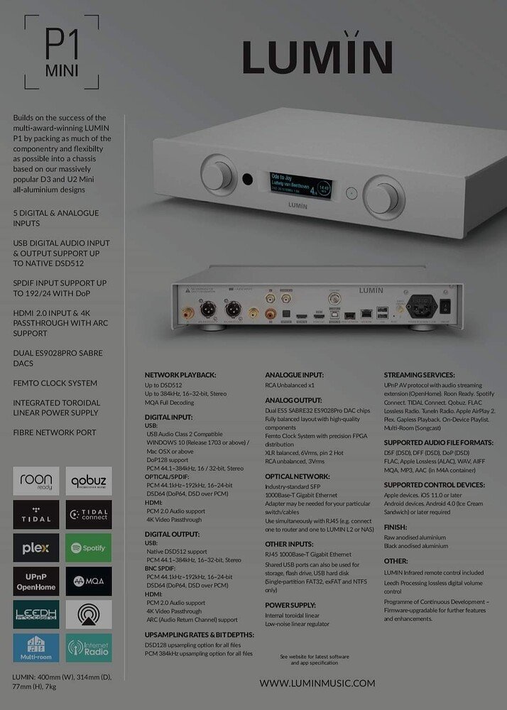 Lumin Owners and Discussion Thread - Page 22 |﻿ Digital Sources, DACs ...